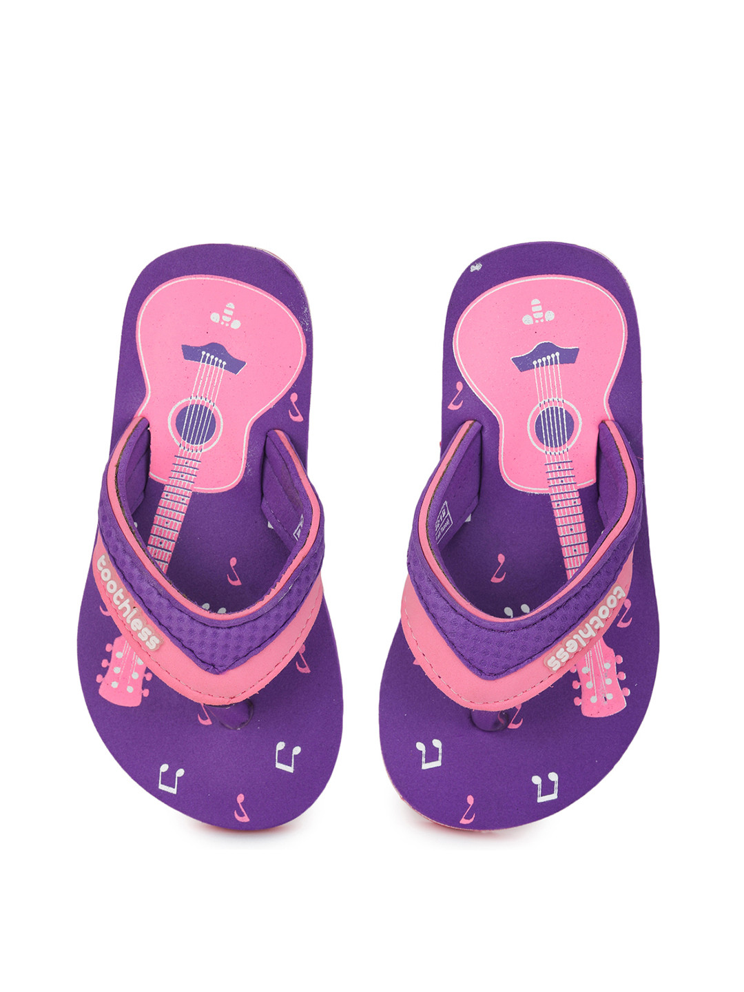 Buy Toothless Girls Purple & Pink Printed Rubber Thong Flip Flops ...