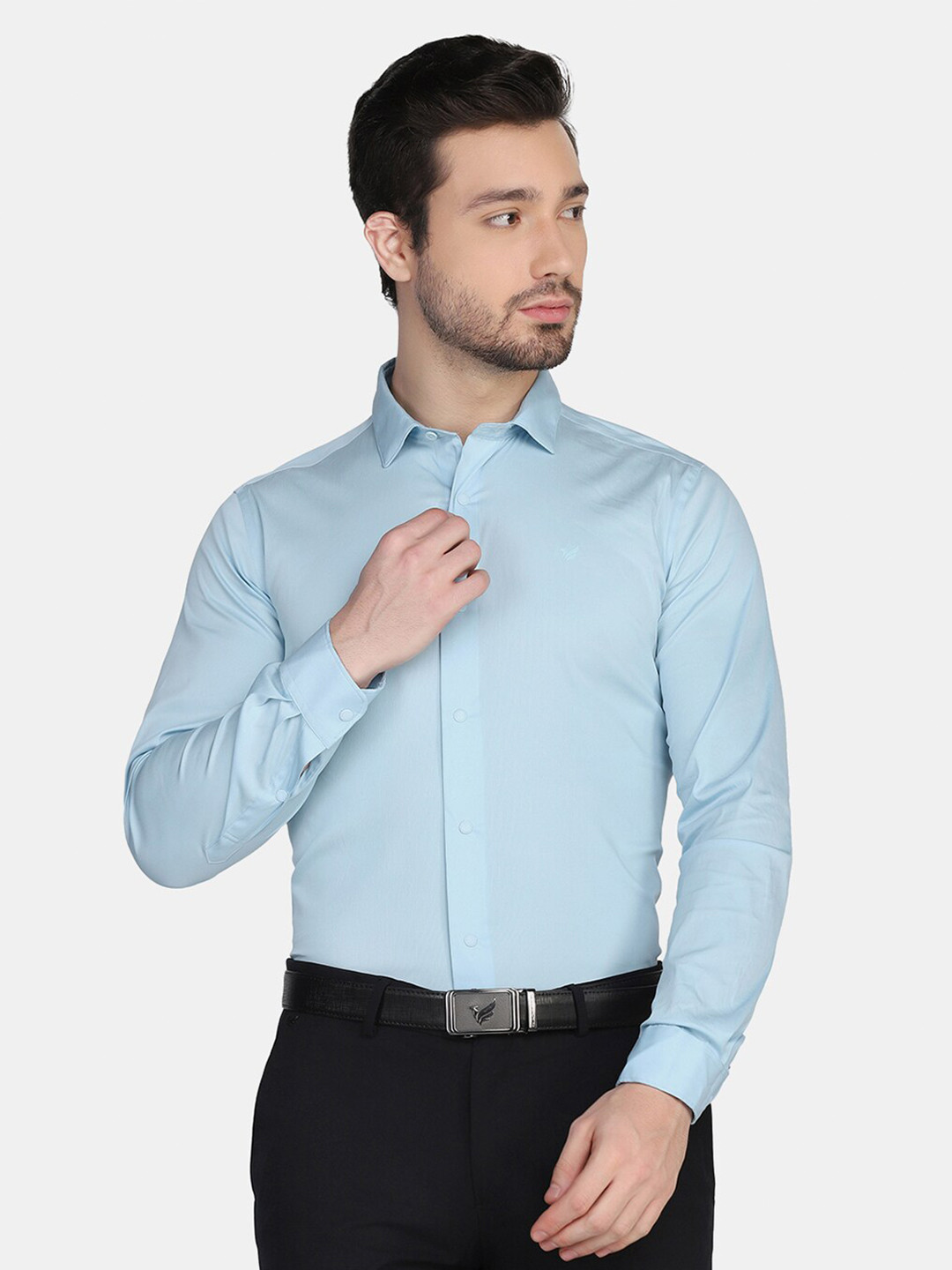 Buy Blackberrys TechPro Collection Men Blue Slim Fit Formal Shirt ...