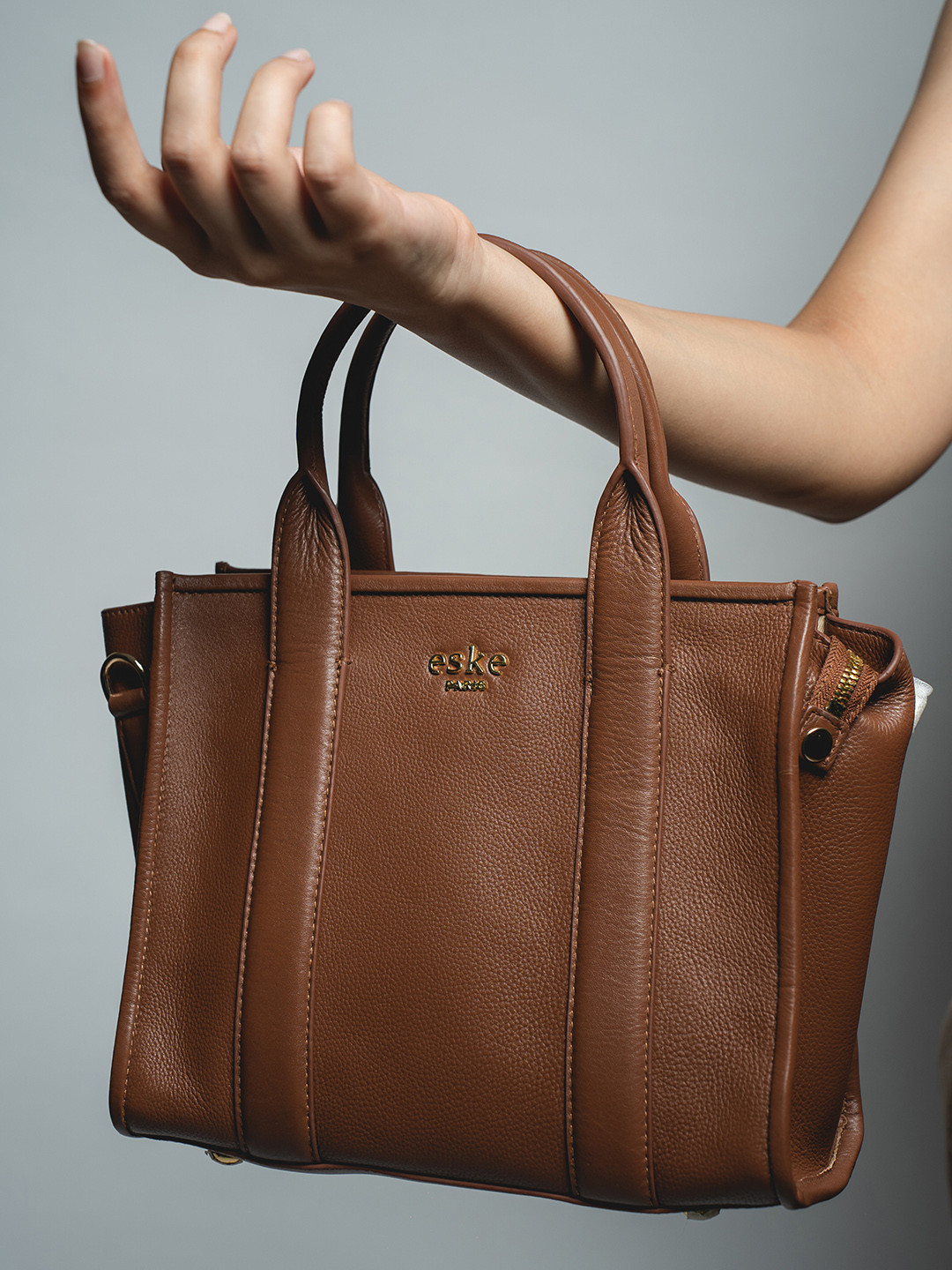 Buy Eske Women Brown Solid Slim Structure Sling Strap Leather Travel ...