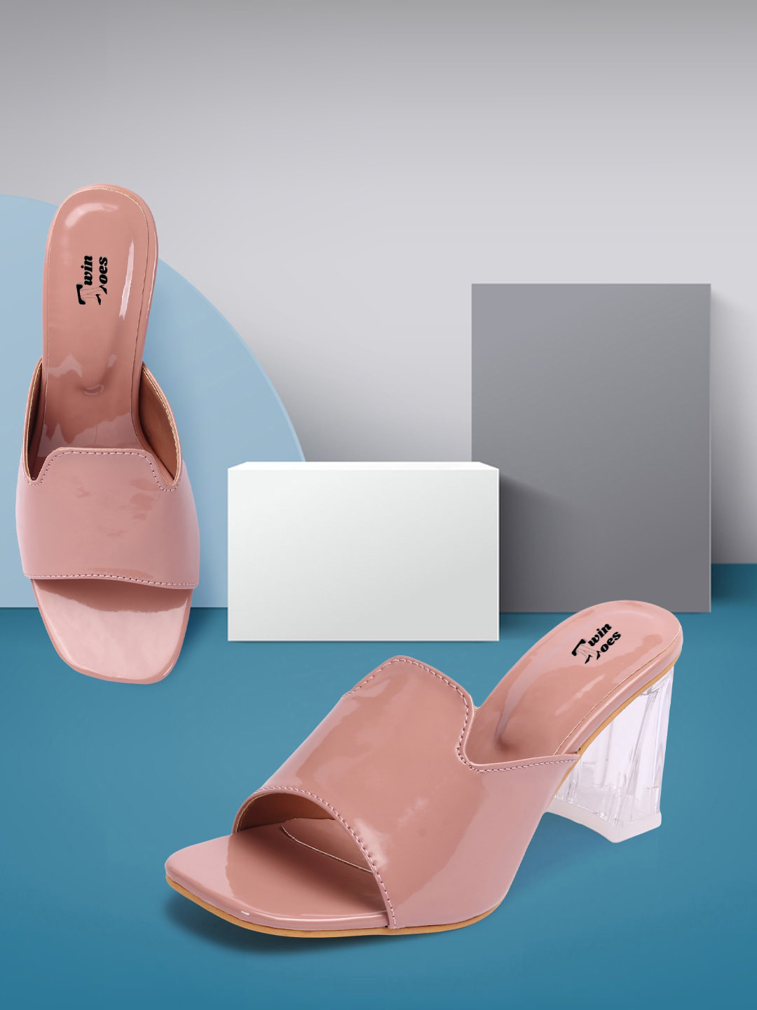 Buy TWIN TOES Women Peach Coloured Party Block Heels - Heels for Women ...