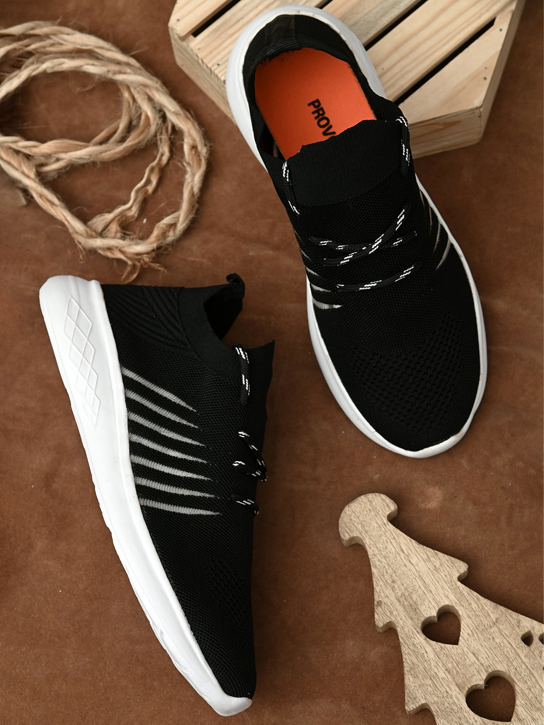 Buy Provogue Men Black Woven Design Lightweight Sneakers - Casual Shoes ...