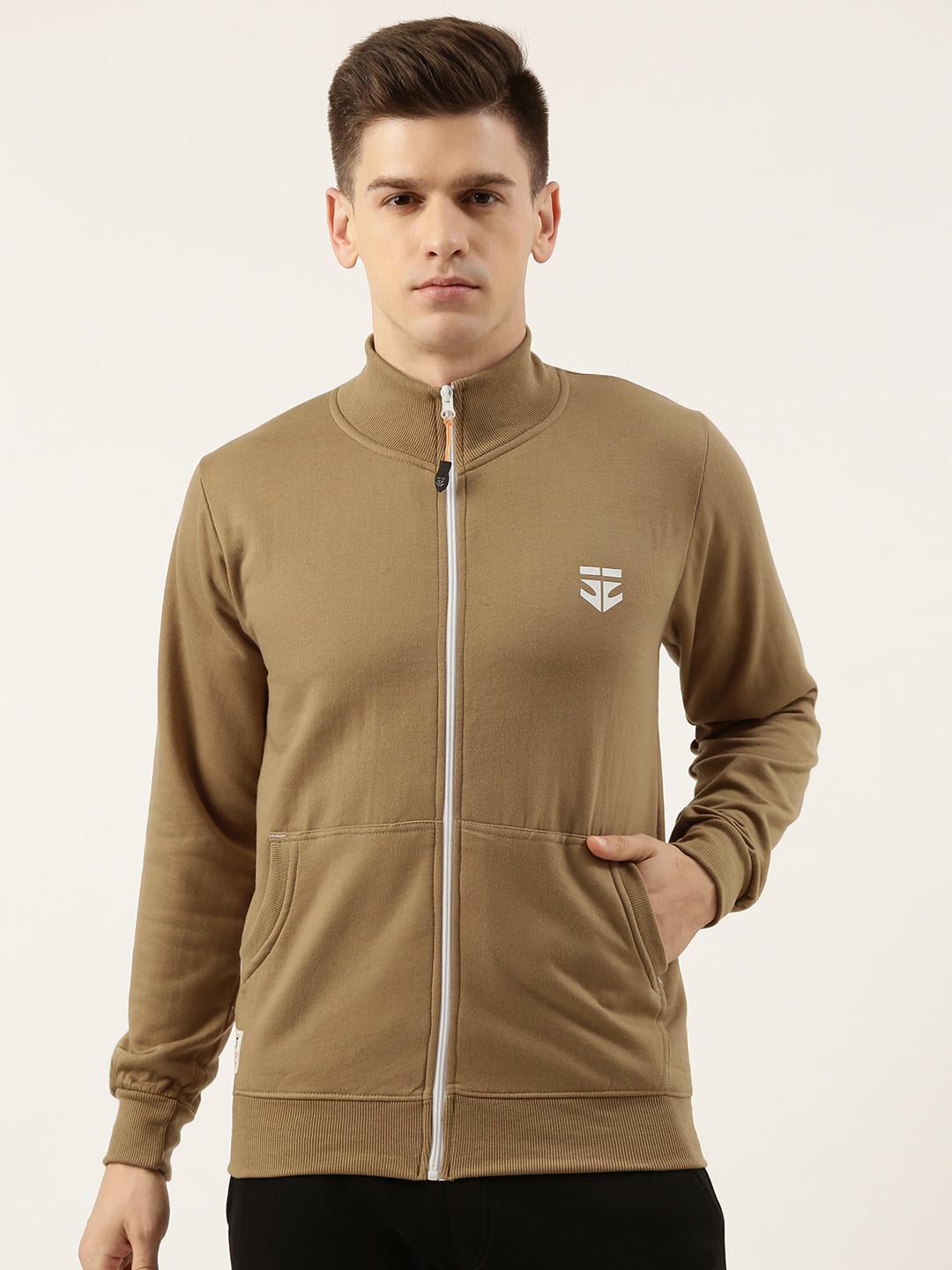 Buy Sports52 Wear Men Brown Solid Lightweight Dry Fit Training Jacket ...