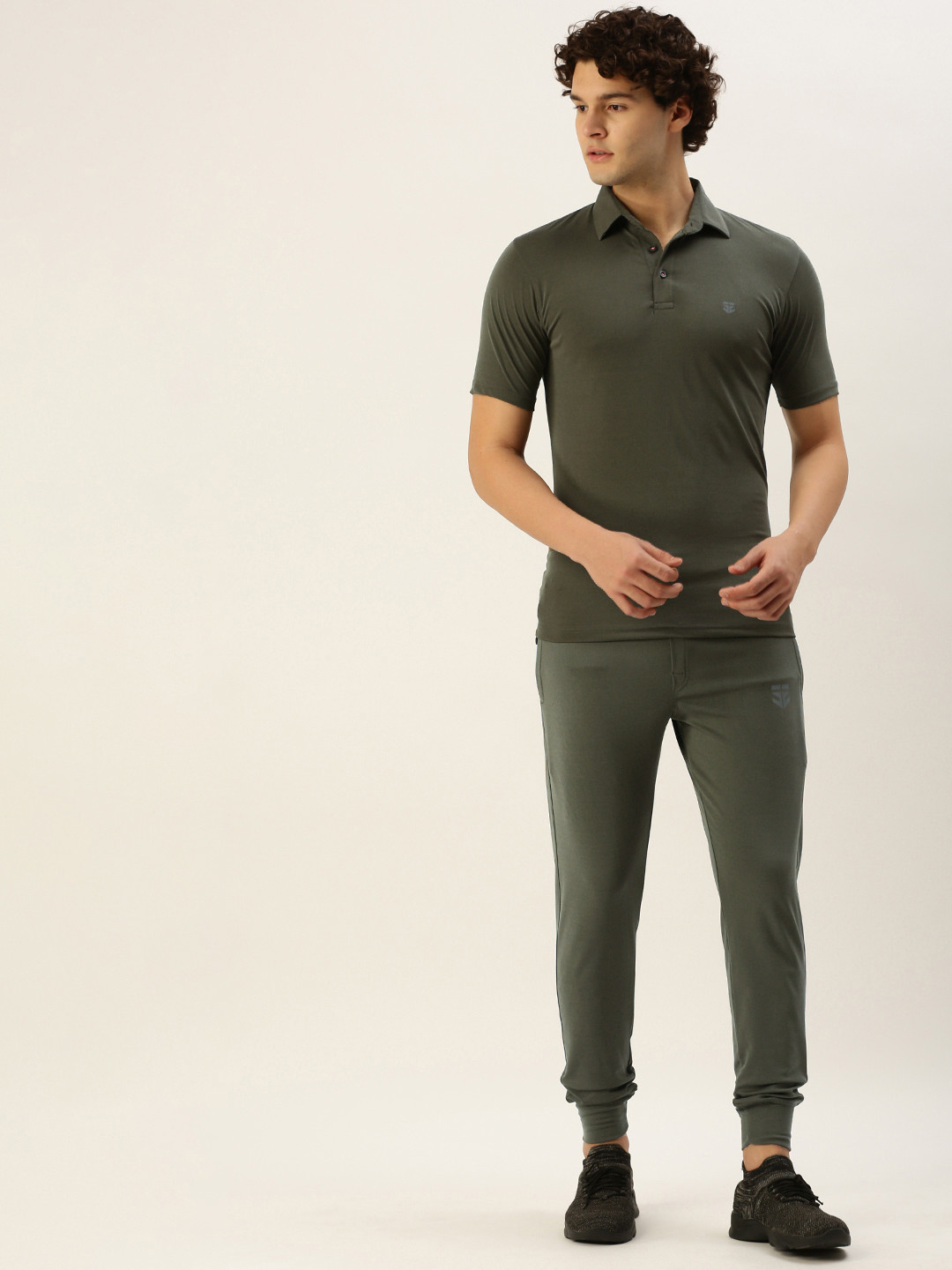 Buy Sports52 Wear Men Solid Polo Collar T Shirt With Track Pant ...