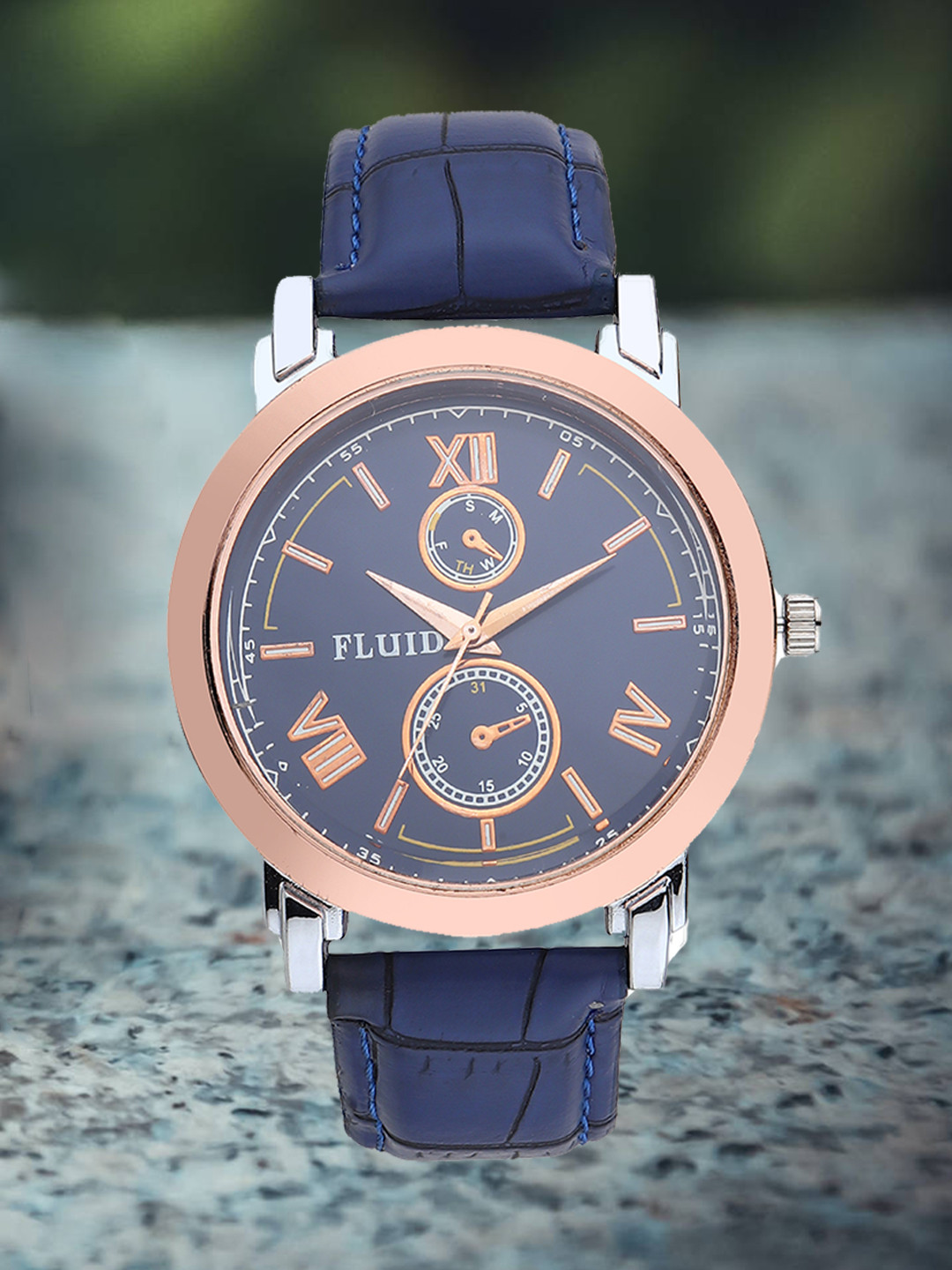 Buy FLUID Men Leather Textured Straps Analogue Watch FL 020 BL01 ...