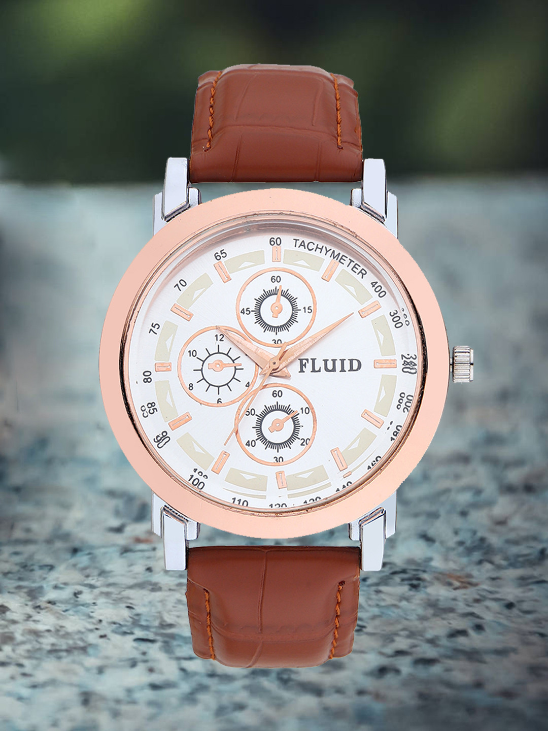 Buy FLUID Men Round Dial & Leather Straps Analogue Watch FL 020 SL02 ...