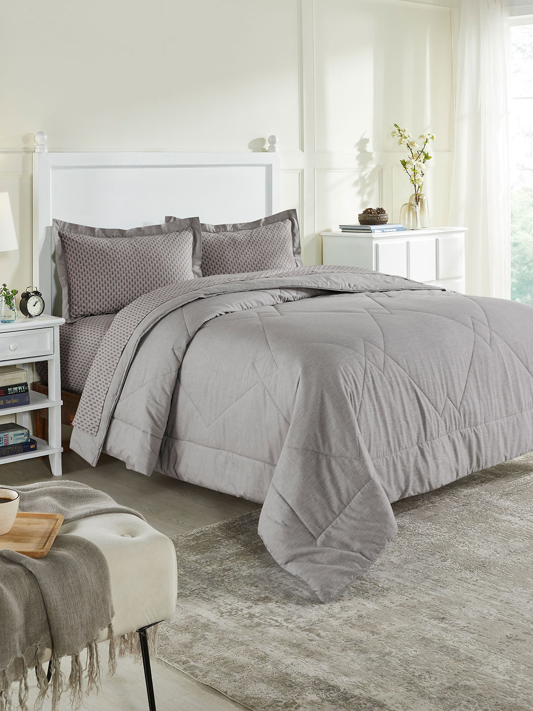 Buy MYTRIDENT Beige AC Room 150 GSM Double Bed Comforter - Blankets ...