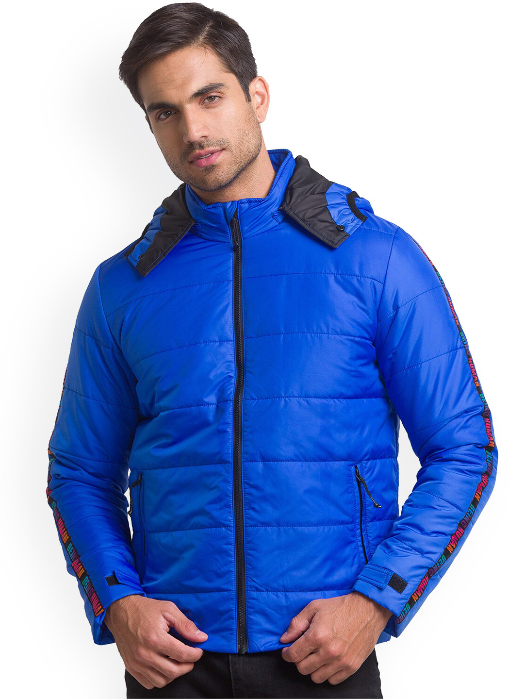 Buy Being Human Men Blue Washed Cape Jacket - Jackets for Men 19823962 ...