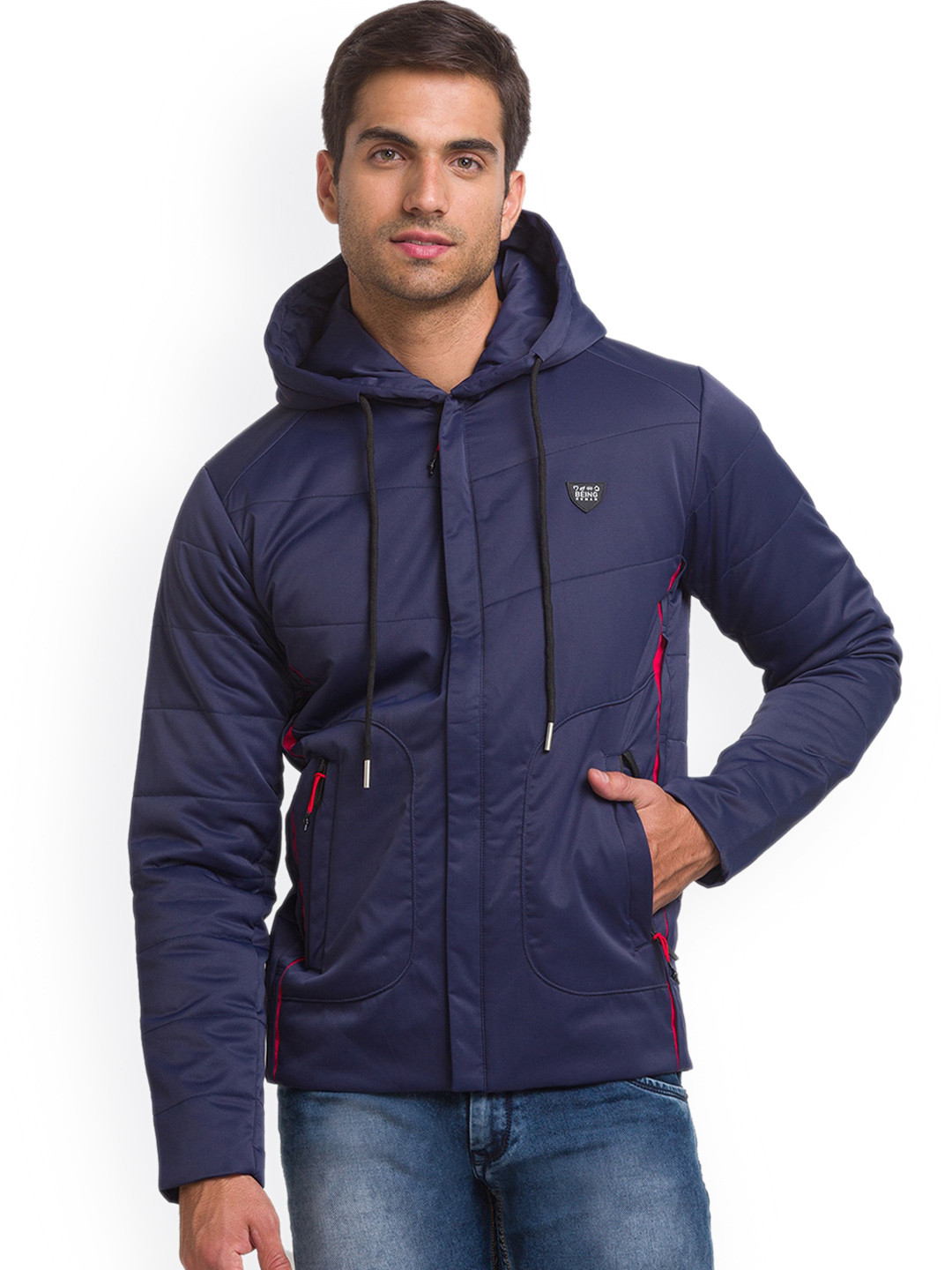 Buy Being Human Men Blue Longline Padded Jacket - Jackets for Men ...