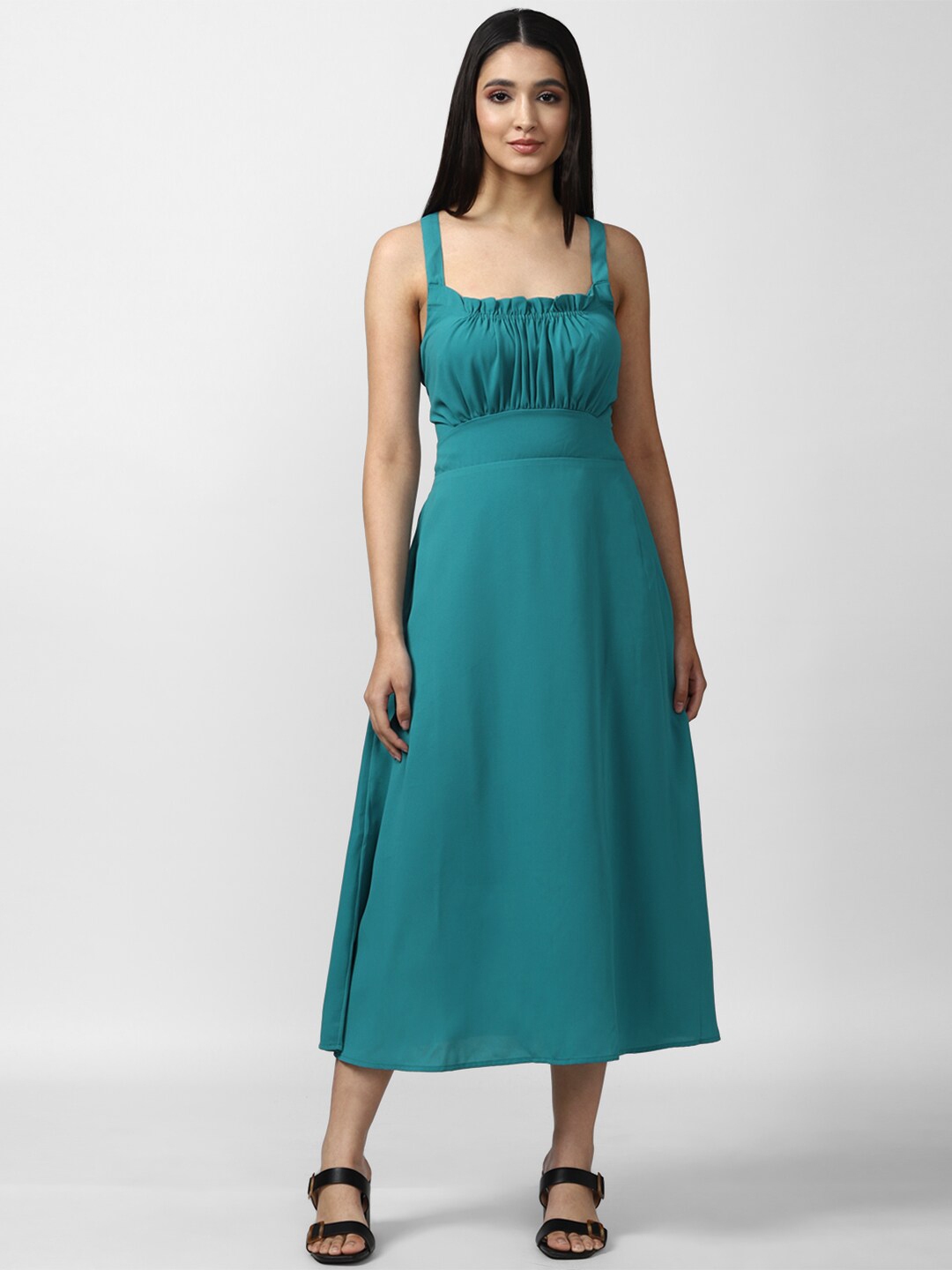 Buy Forever 21 Blue A Line Midi Dress Dresses For Women 19824642 Myntra
