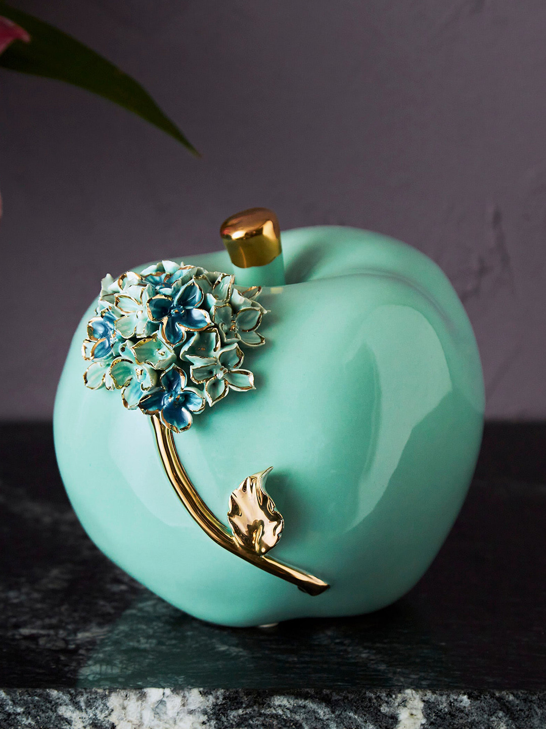 Buy Home Centre Sea Green Floral Apple Table Accent - Showpieces for ...