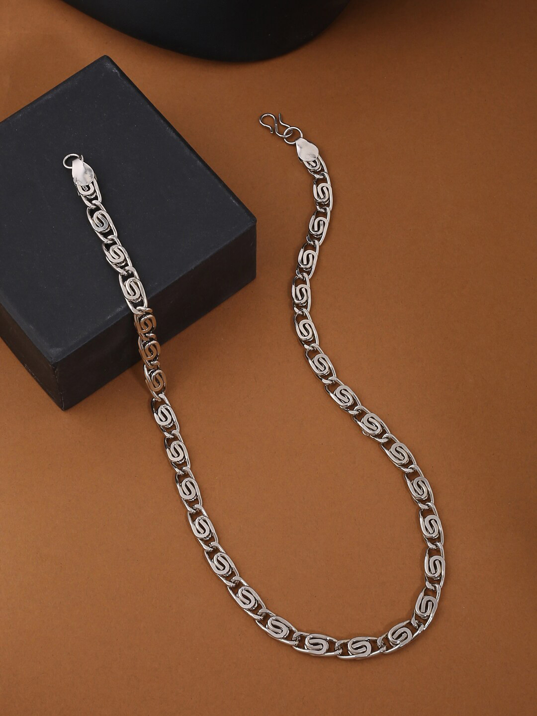 Buy Natures Buggy Men Silver Toned Brass Silver Plated Chain - Necklace ...