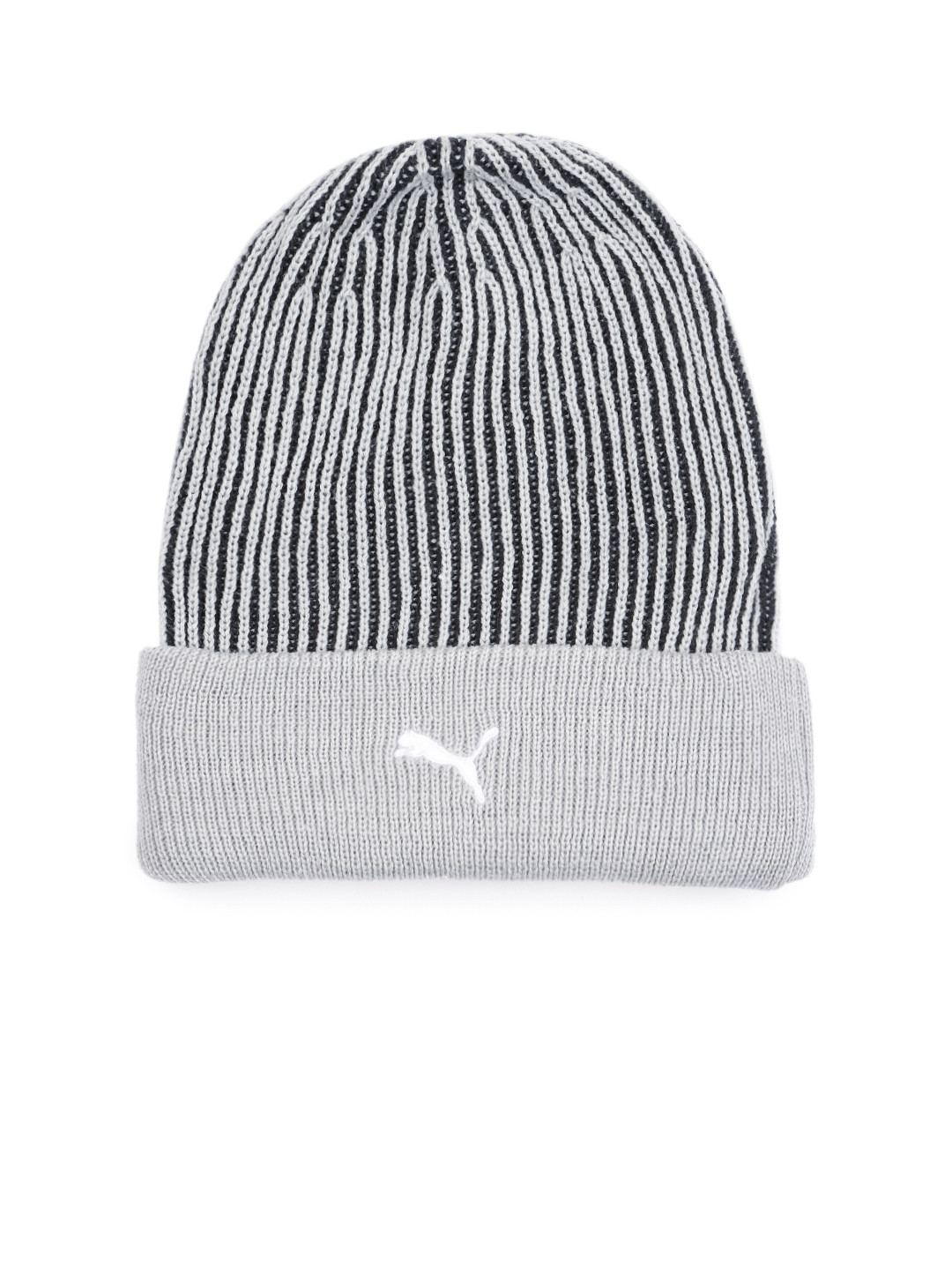 Buy PUMA Motorsport Unisex Grey & Navy Blue Self Striped MAPF1 Beanie ...