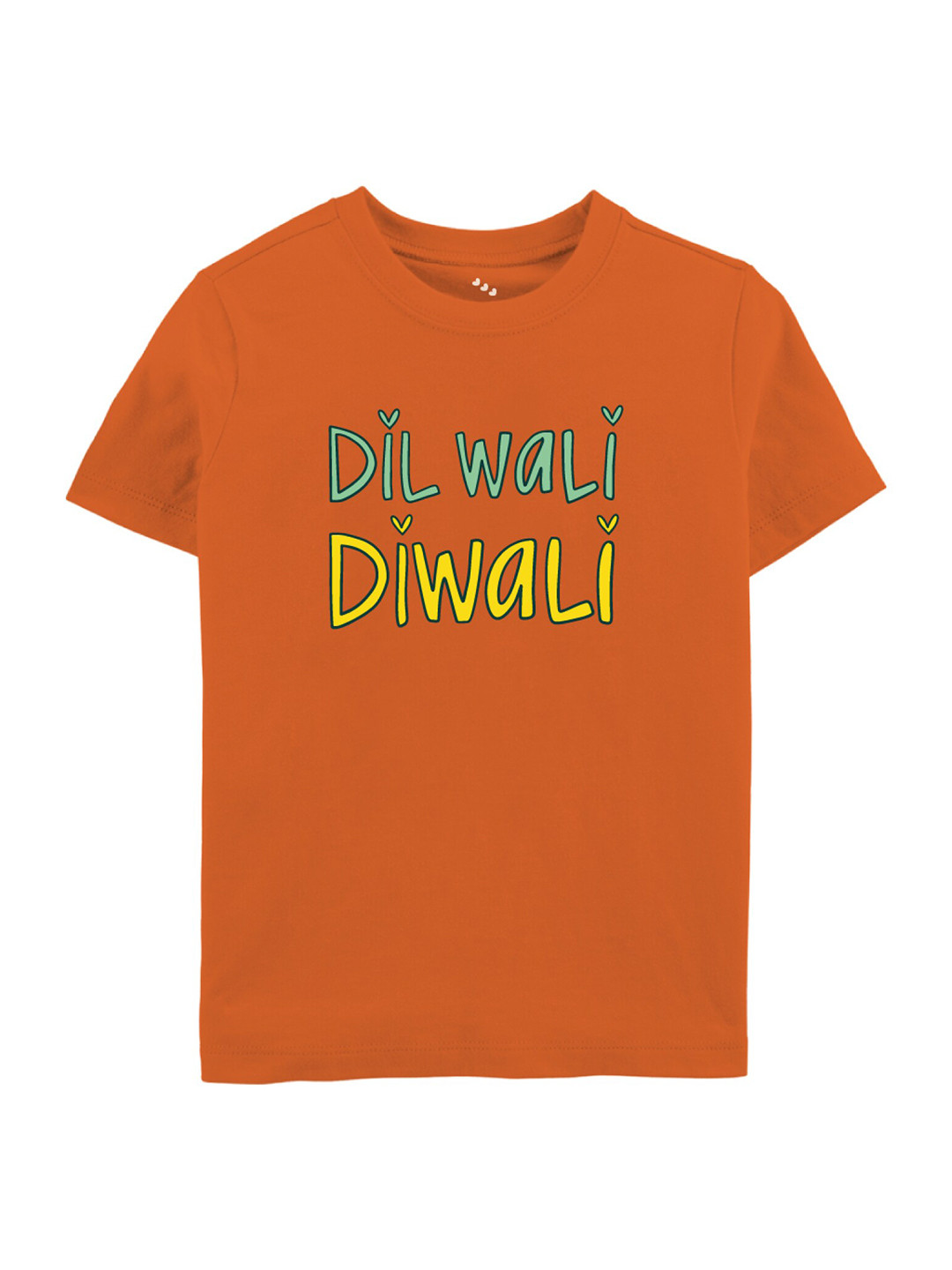 Buy Zeezeezoo Kids Orange Pure Cotton Dil Wali Diwali Printed Tshirt ...