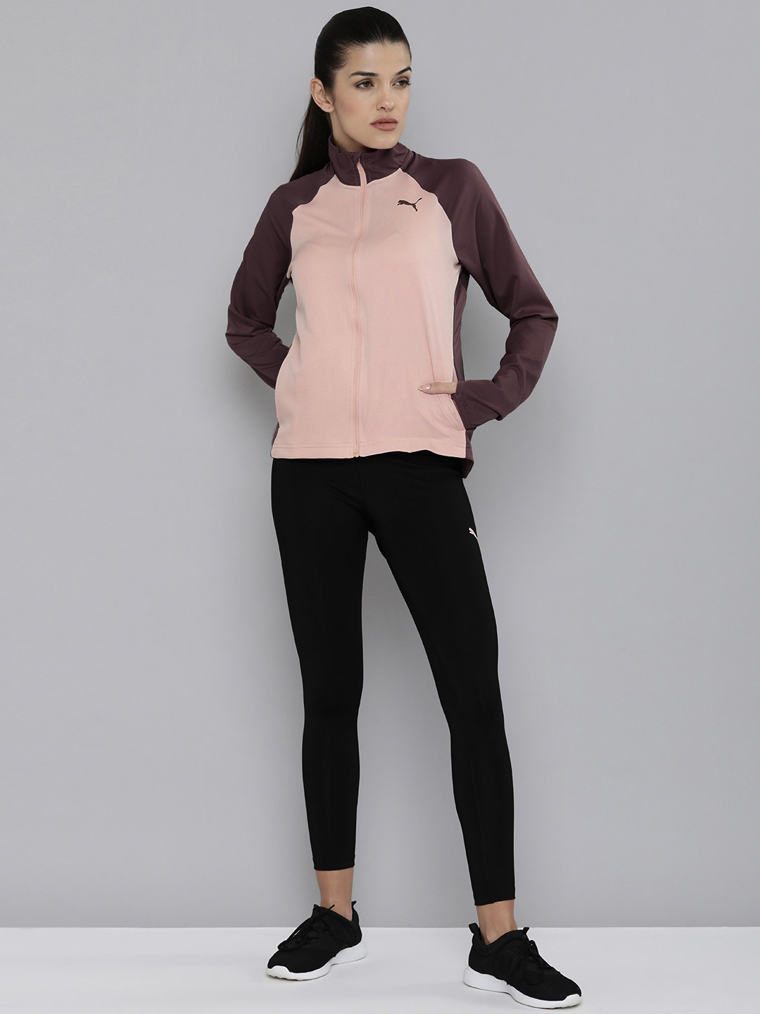 Buy Puma Women Nude Pink & Black Sustainable Active Woven Tracksuit ...