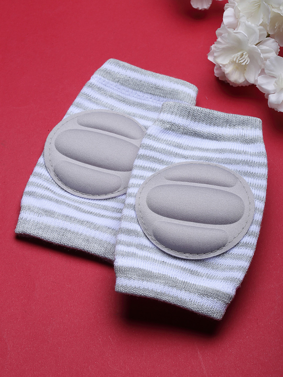 Buy Babymoon Infant Kids Grey Baby Padded Knee Crawling Pads - Baby ...