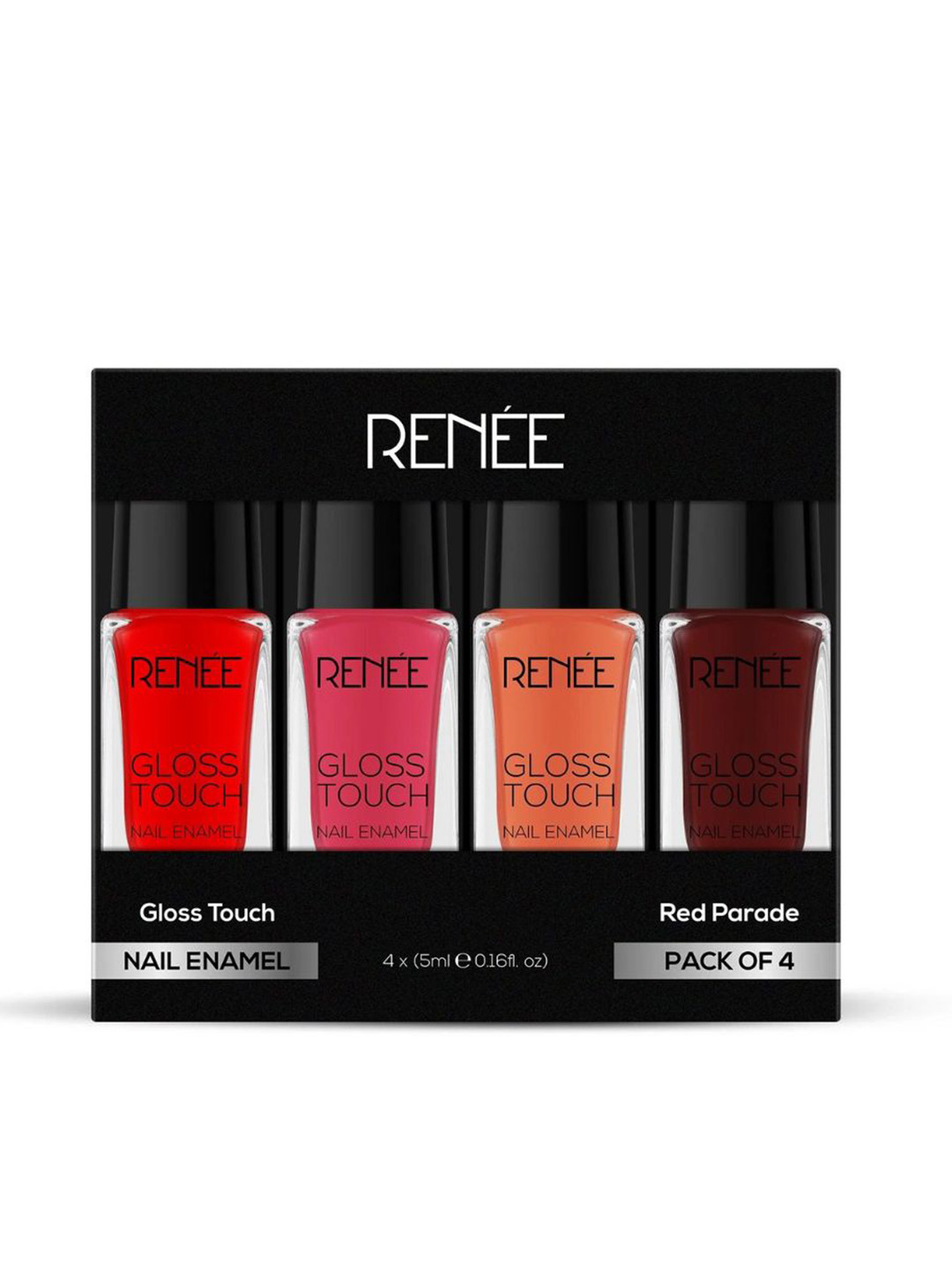 Buy Renee Set Of 4 Gloss Touch Nail Enamel, 20ml N03 Red Parade - Nail ...
