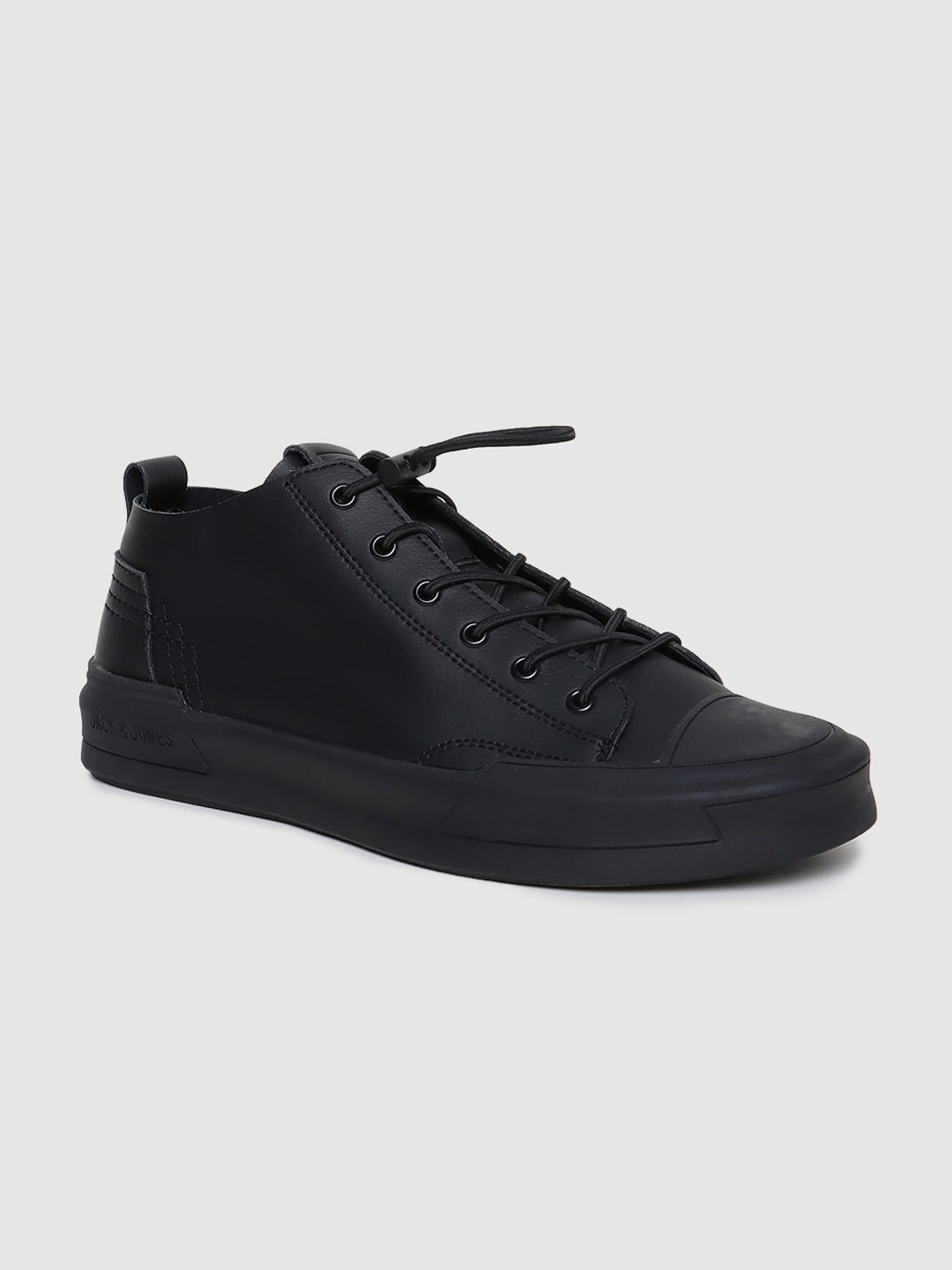 Buy Jack & Jones Men Black Leather Sneakers - Casual Shoes for Men ...