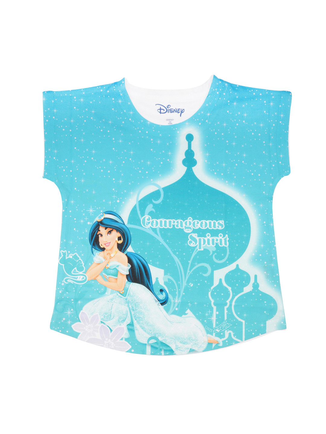 Buy Disney Princess Girls Blue & White Printed Top - Tops for Girls ...