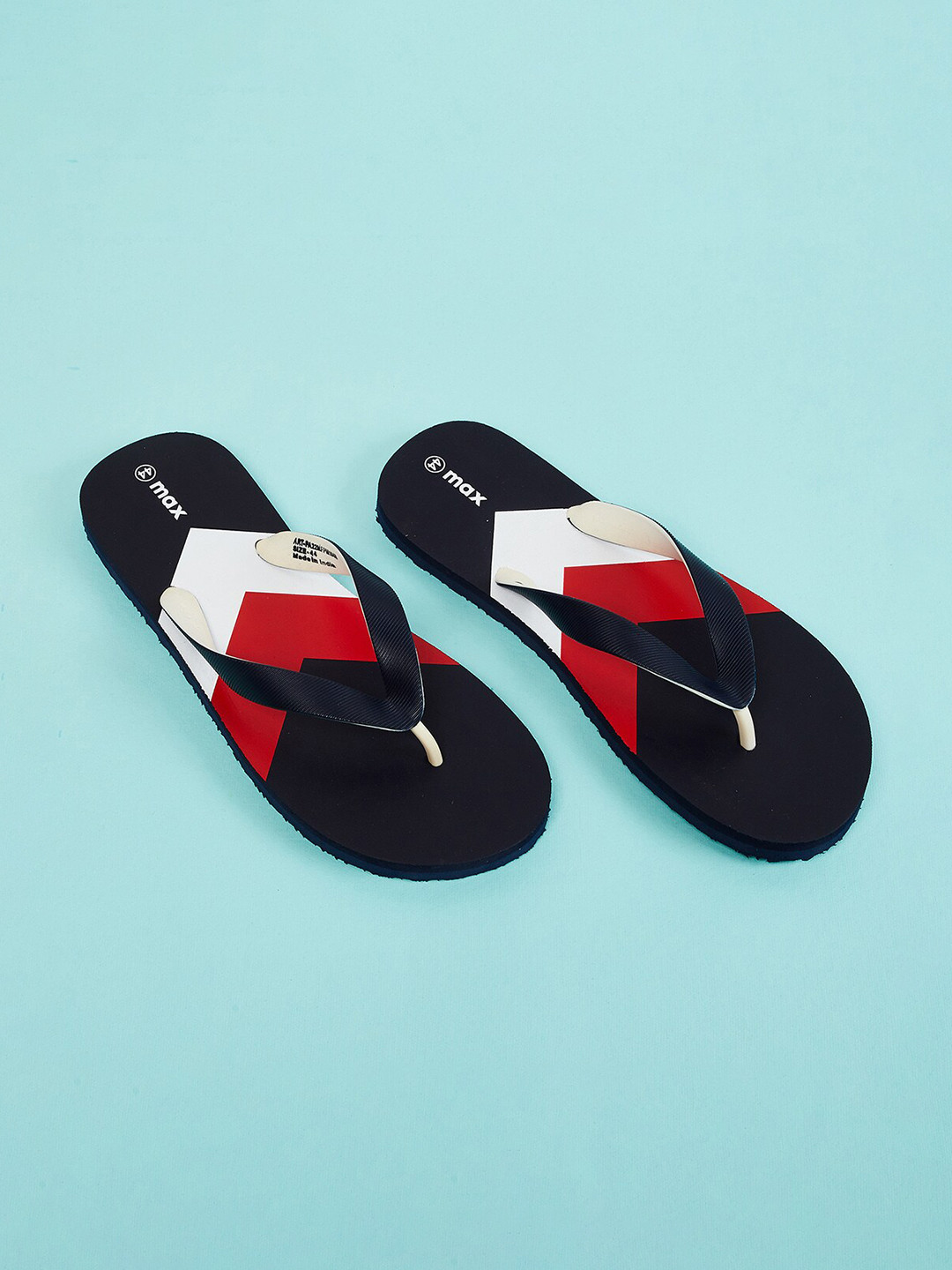 Buy Max Men Blue & Red Colourblocked Thong Flip Flops - Flip Flops for ...