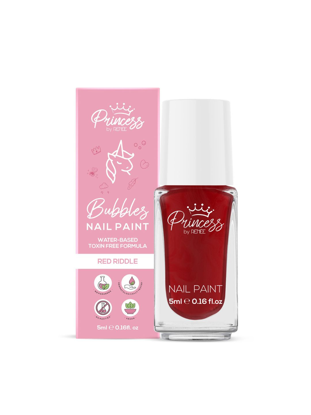Buy Renee Princess By RENEE Bubbles Nail Paint Red Riddle, 5ml - Nail ...