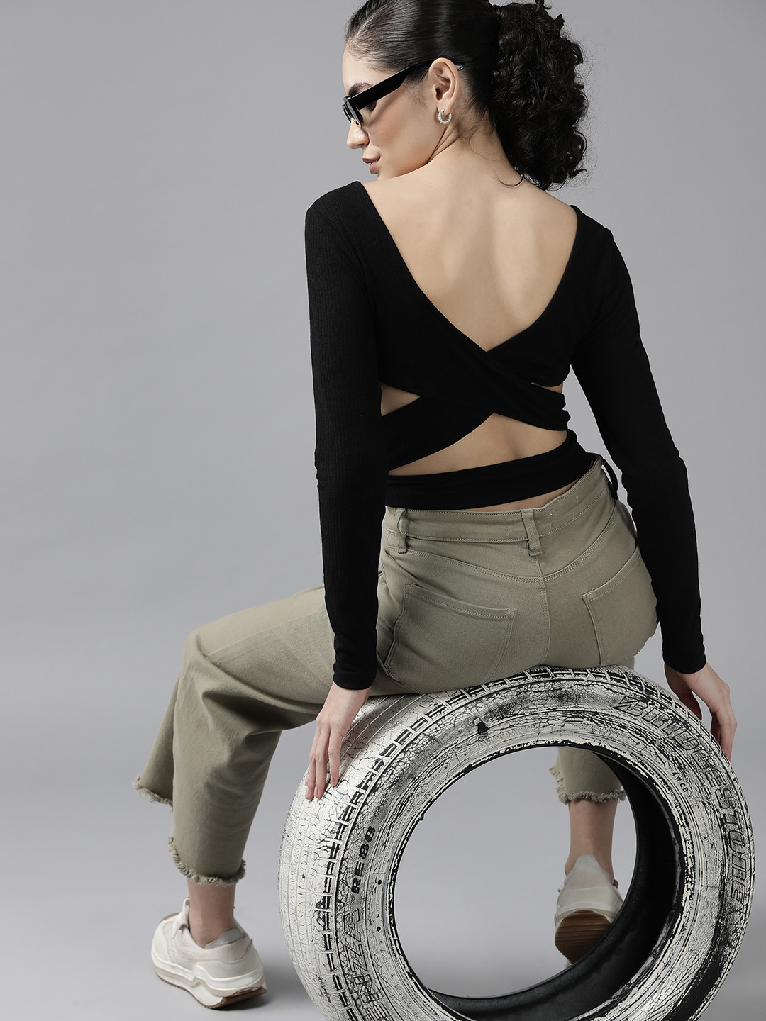 Buy Roadster Black Styled Back Top - Tops for Women 19849926 | Myntra