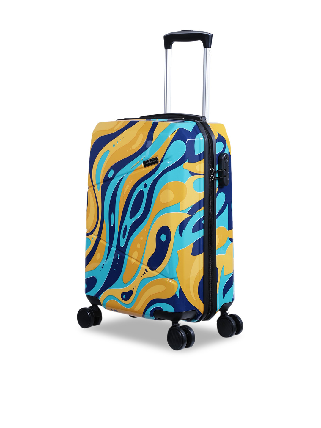 Buy Nasher Miles Yellow Printed Hard Sided Trolley Bag - Trolley Bag ...