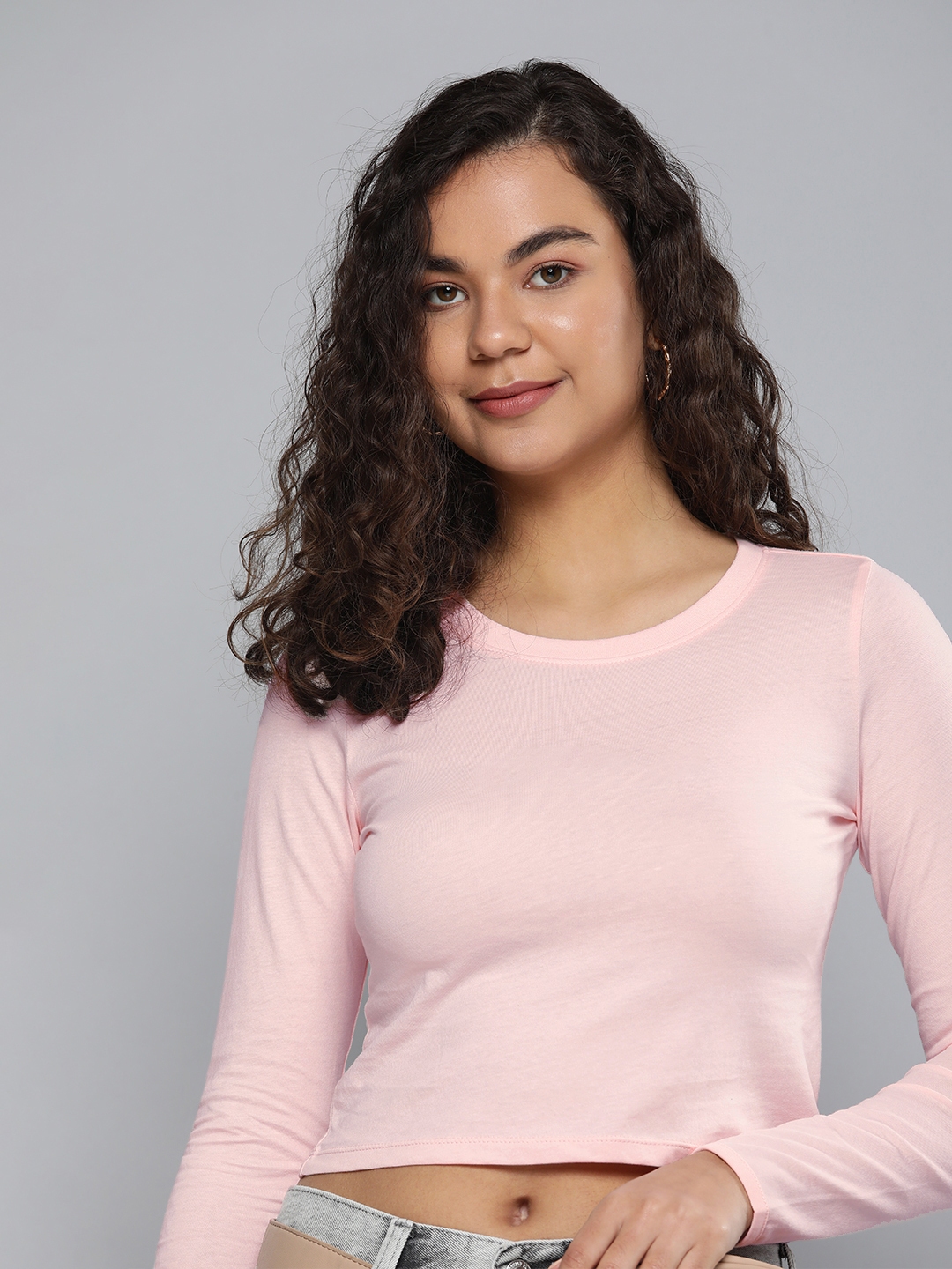 Buy Hereandnow Women Pink Solid Pure Cotton T Shirt Tshirts For Women