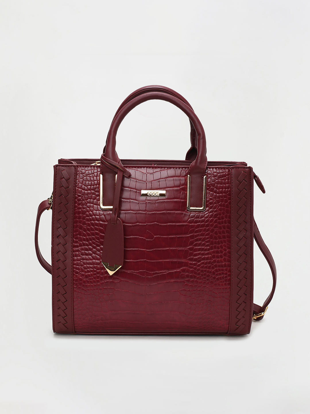 Buy CODE By Lifestyle Textured Structured Handheld Bag - Handbags for ...