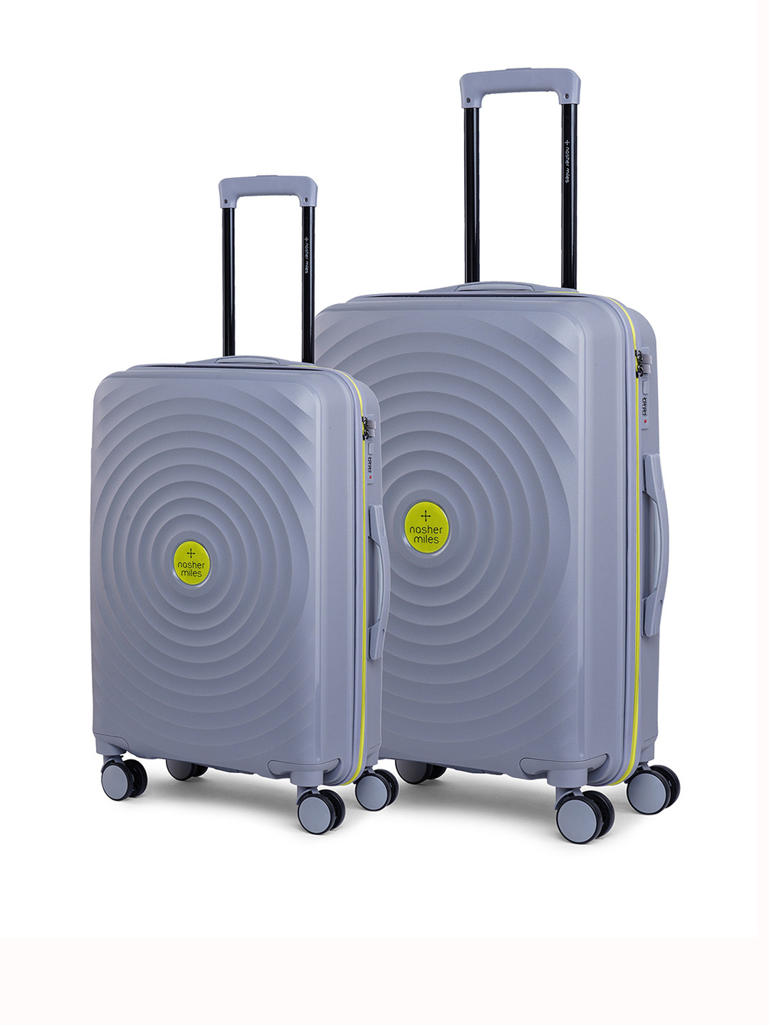 Buy Nasher Miles Goa Hard Sided Polypropylene Set Of 2 S/M Grey Trolley ...