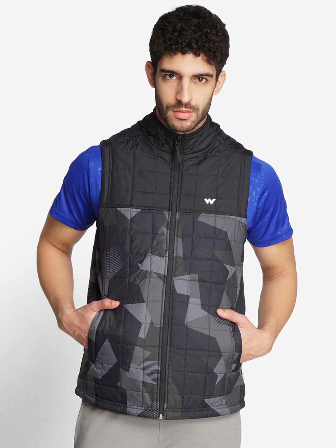 Buy Wildcraft Men Black Grey Windcheater Sporty Jacket - Jackets for ...