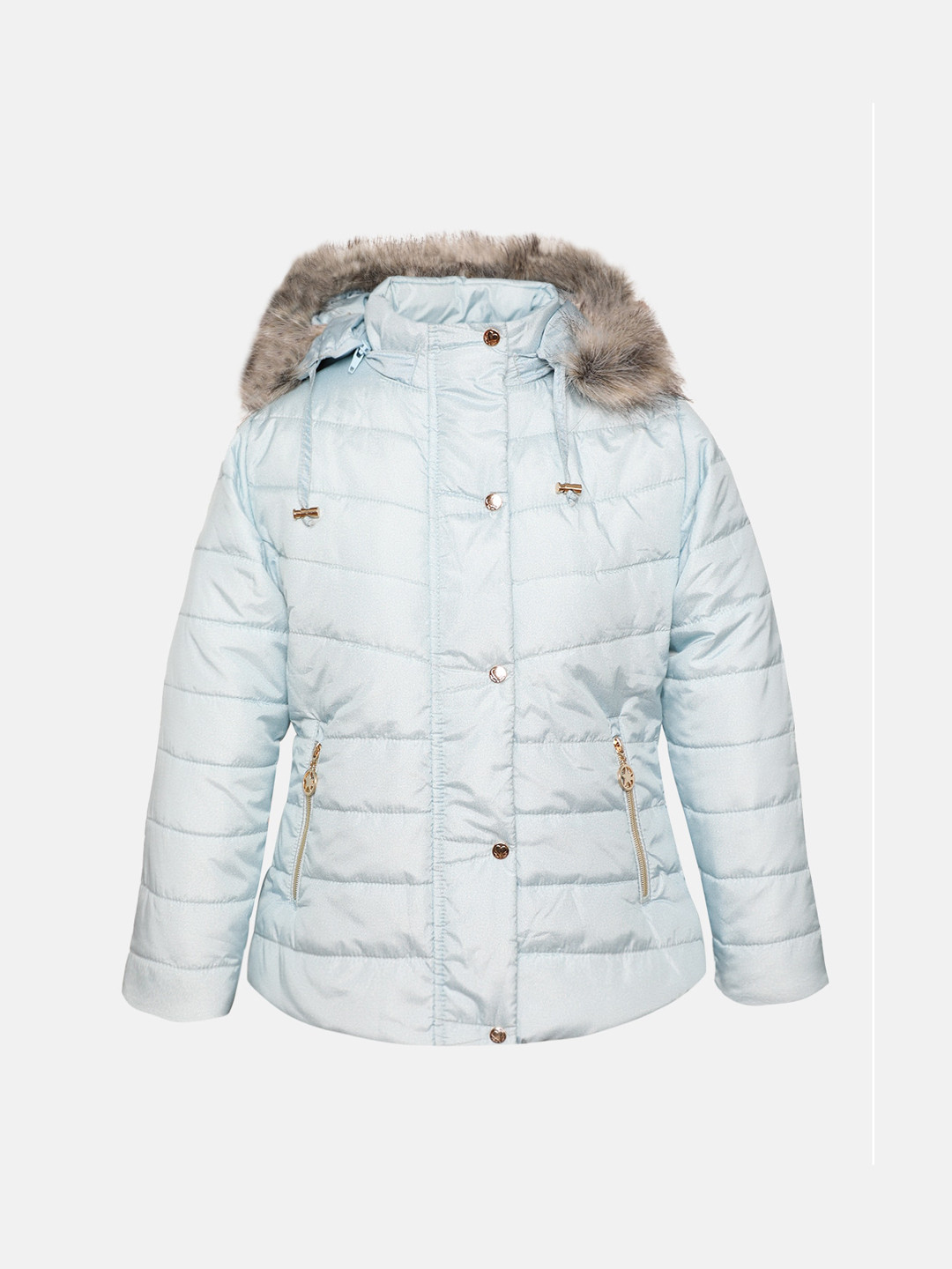 Buy LURE JUNIOR Girls Blue Hooded Puffer Jacket - Jackets for Girls ...