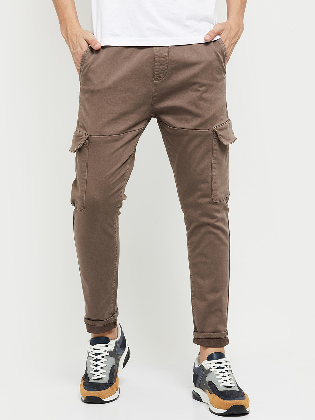 Buy Max Men Khaki Cargos Trousers - Trousers for Men 19867294 | Myntra