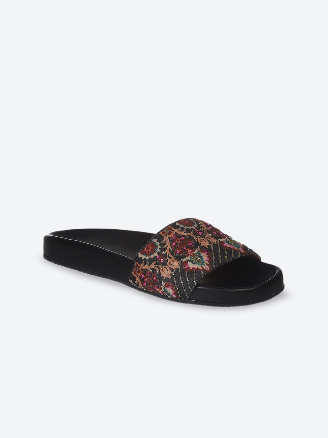 Buy Biba Women Black Embellished Slider Flip Flop - Flip Flops for ...