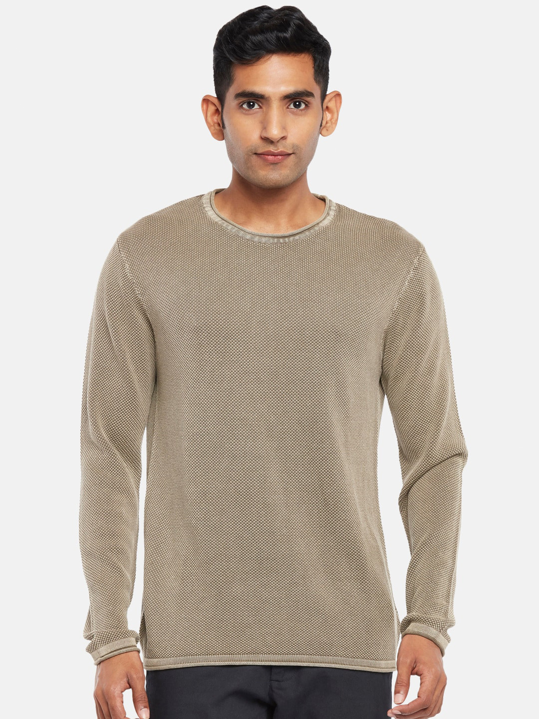 Buy BYFORD By Pantaloons Men Brown Solid Pullover - Sweaters for Men ...