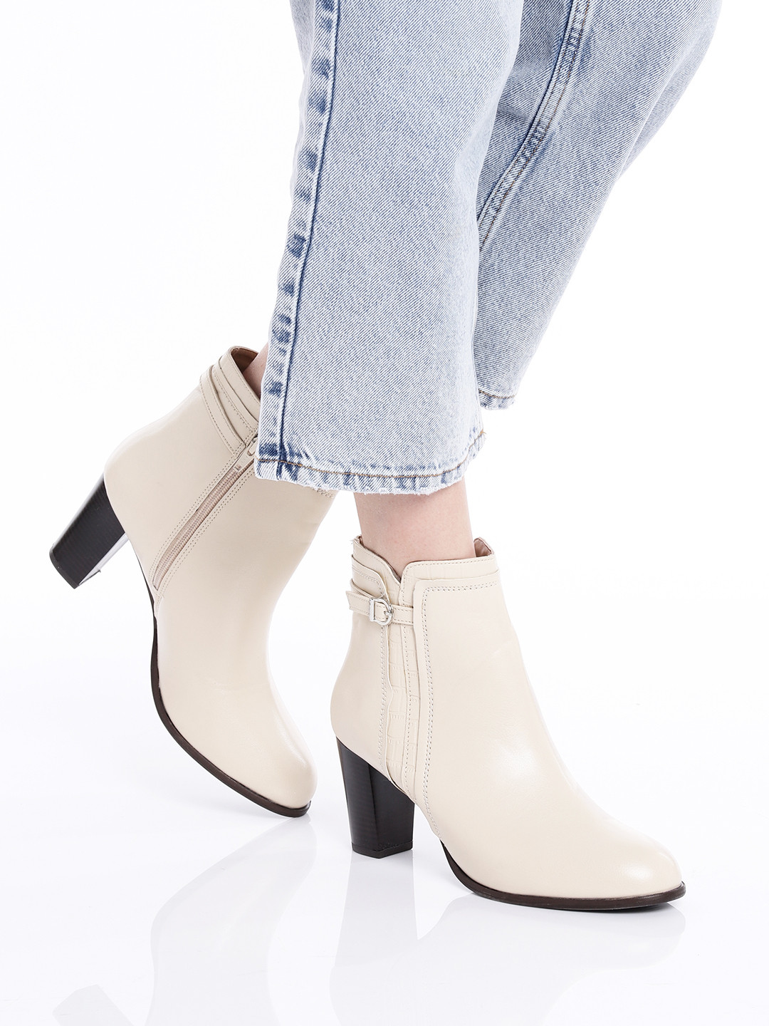 Buy CORSICA Women Beige Solid Block Heeled Boots - Boots for Women 19877872 | Myntra