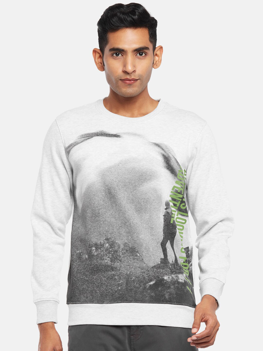 Buy Urban Ranger By Pantaloons Men White & Grey Printed Sweatshirt ...