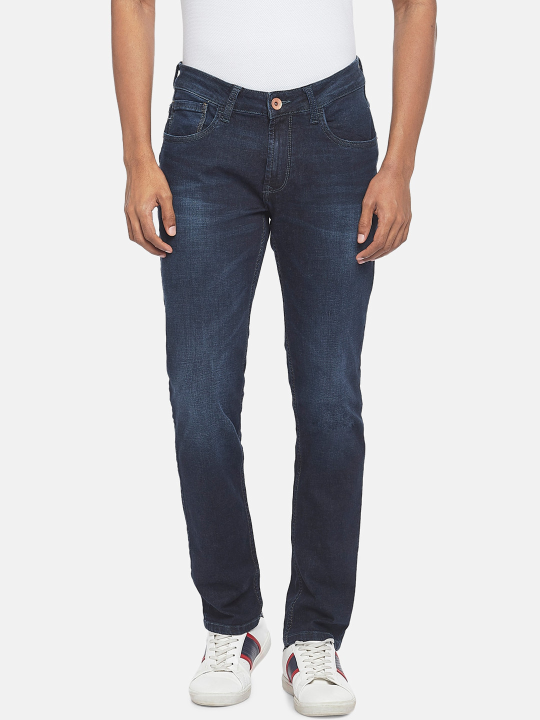 Buy SF JEANS By Pantaloons Men Blue Slim Fit Low Distress Light Fade ...