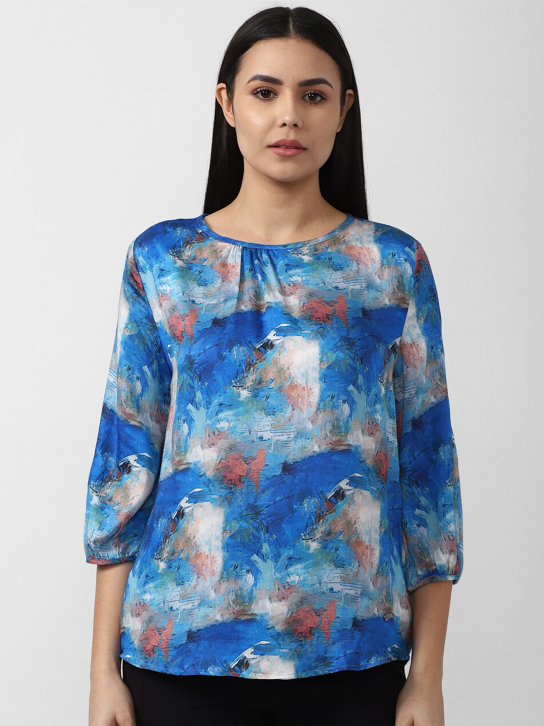 Buy Van Heusen Woman Blue Print Top - Tops for Women 19881034 | Myntra