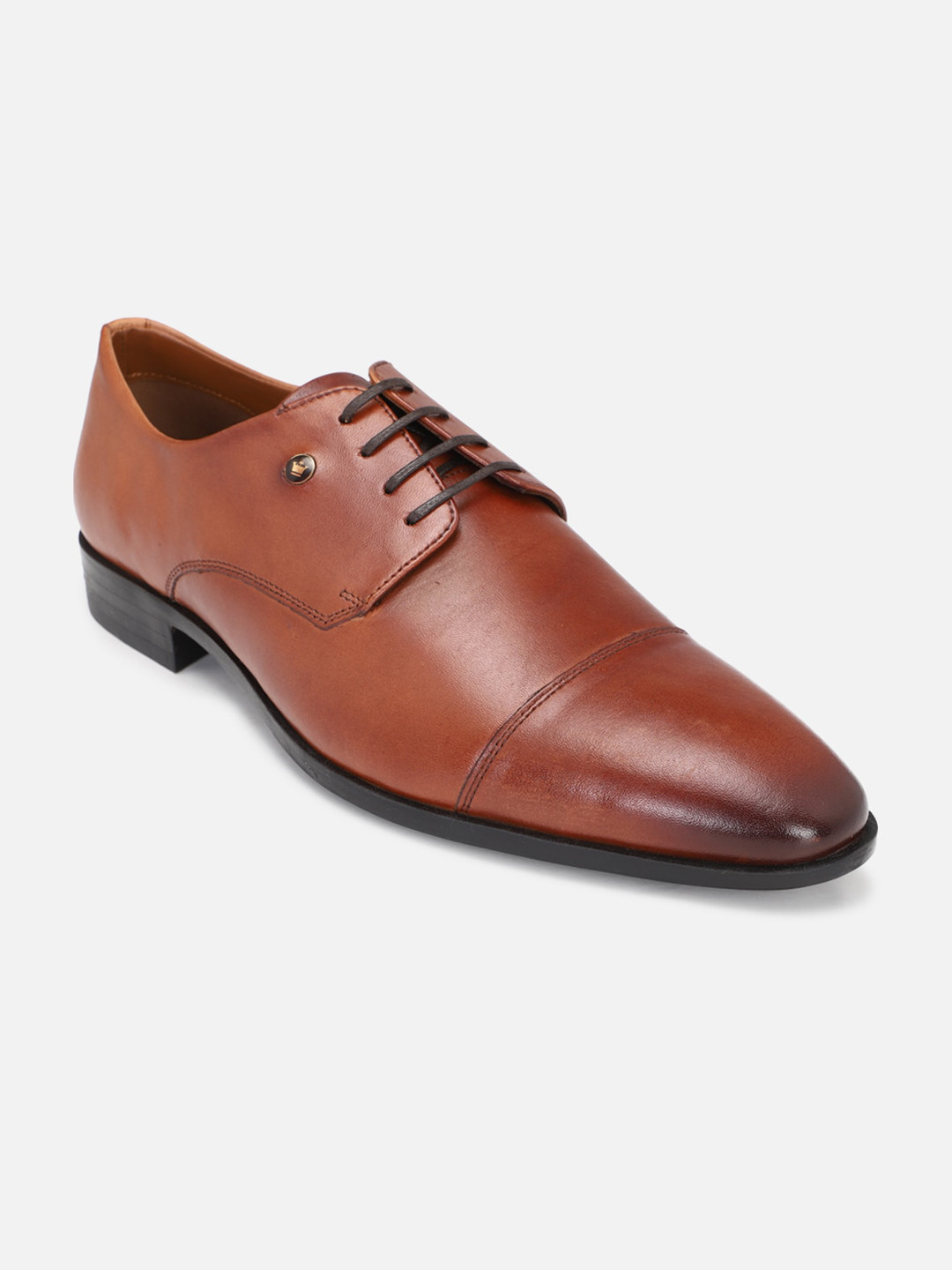 Buy Louis Philippe Men Brown Solid Leather Derbys - Formal Shoes for ...