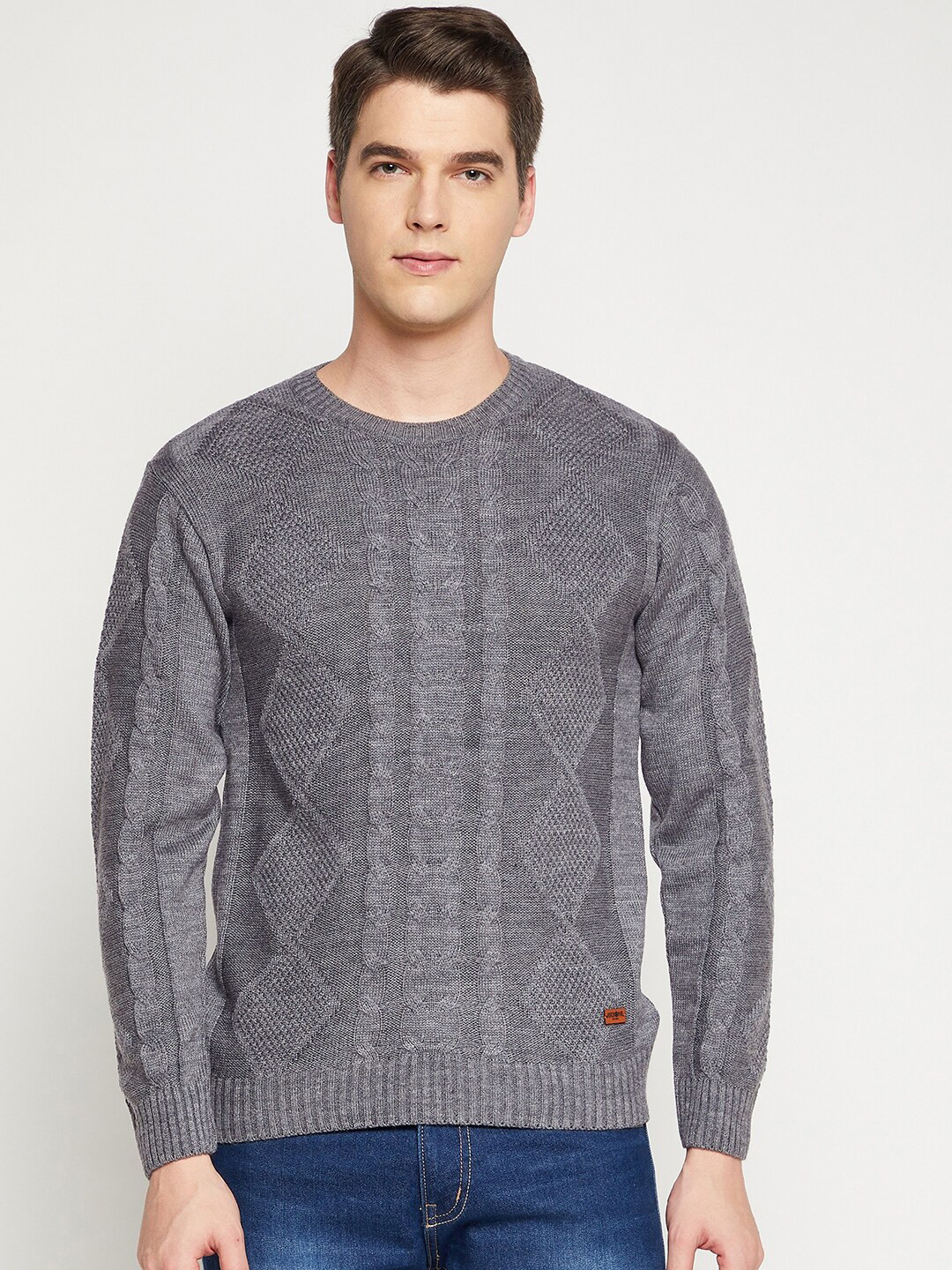 Buy Duke Men Grey Cable Knit Pullover - Sweaters for Men 19881952 | Myntra