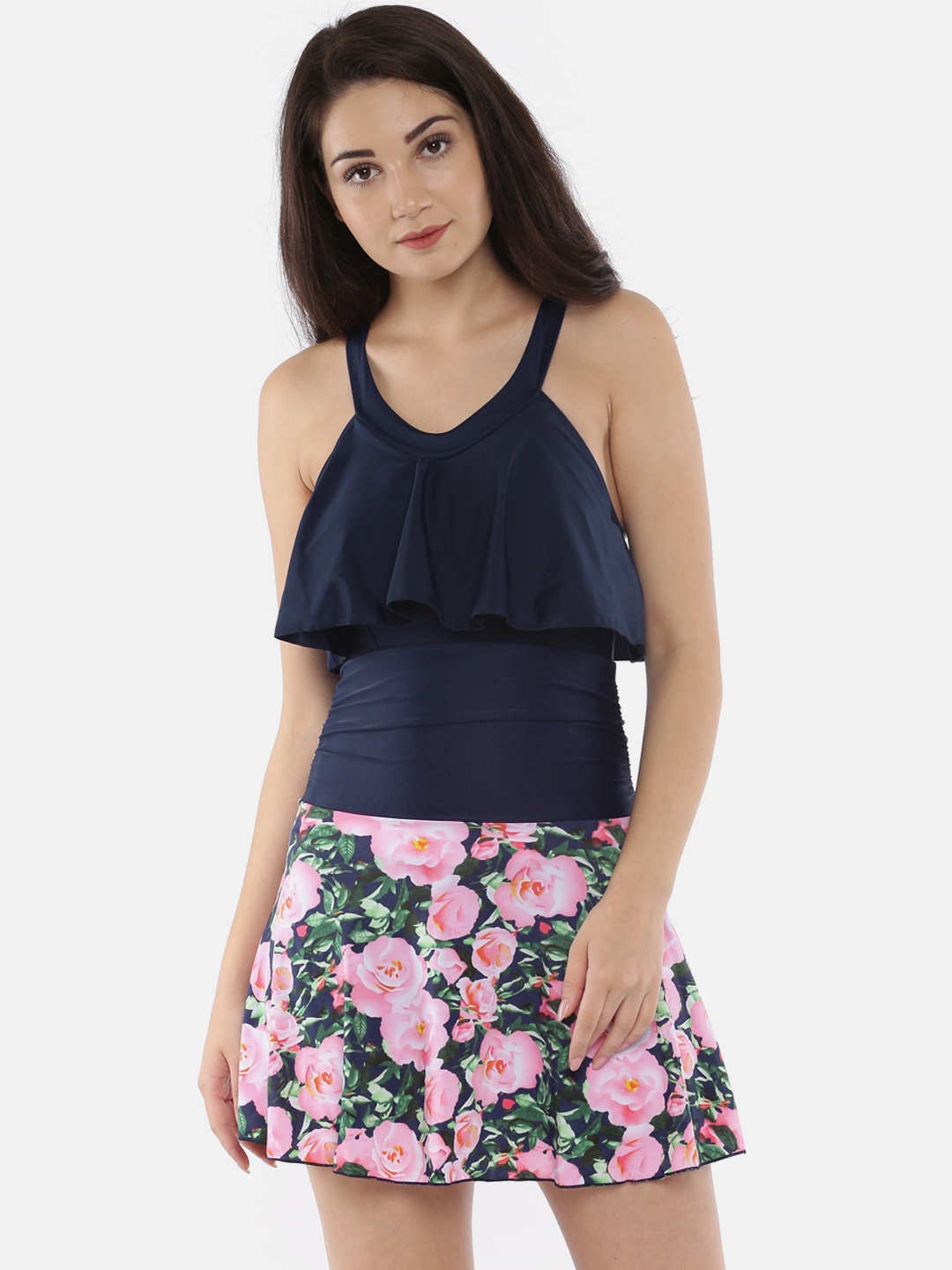 Buy Heart 2 Heart Navy Floral Print Swimwear Sw11073honsn Swimwear For Women 1988405 Myntra