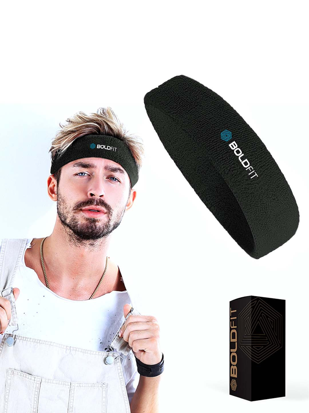 Buy BOLDFIT Black Solid Non Slip Headband - Headband for Unisex ...