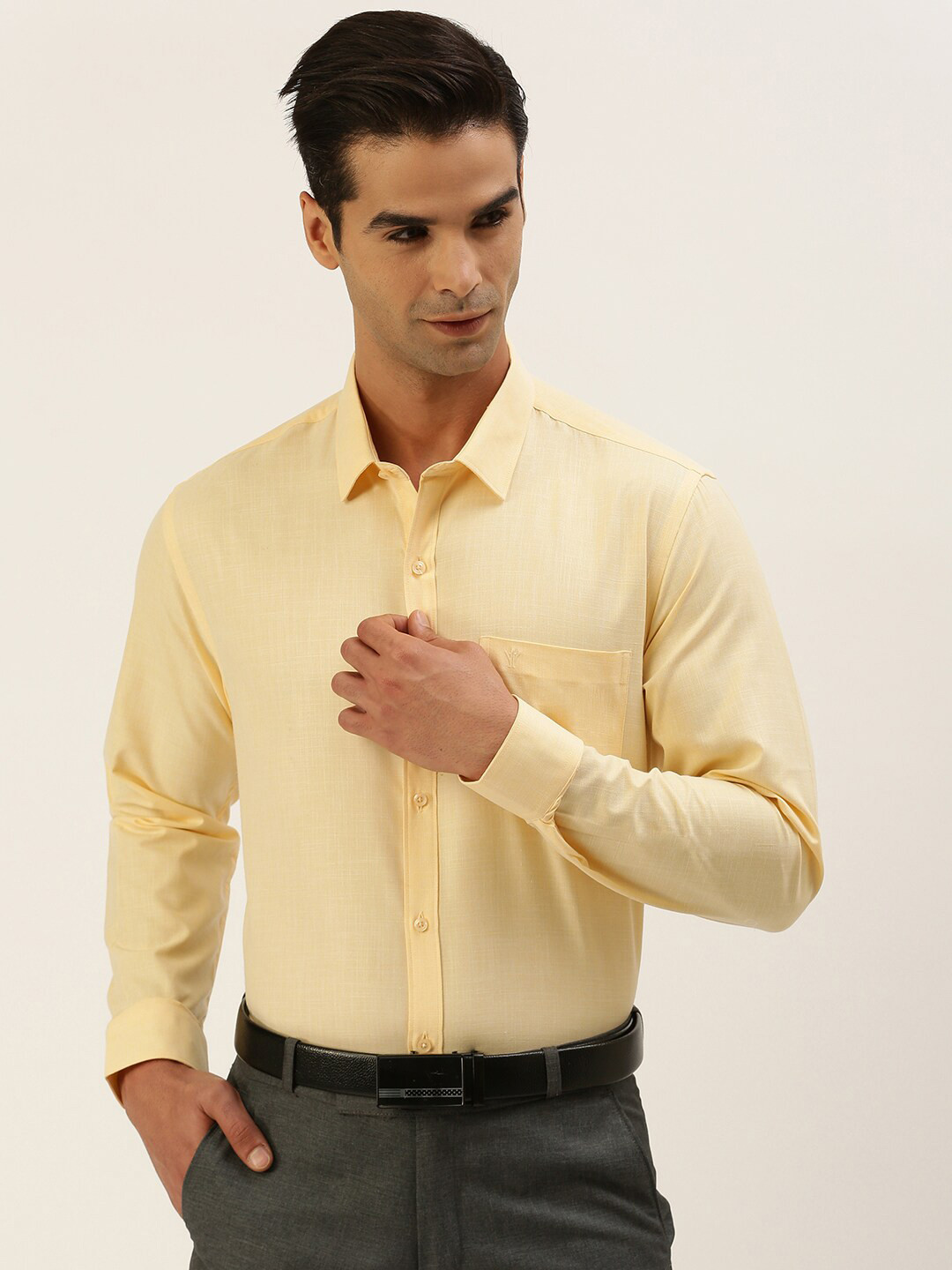 Buy Ramraj Men Cream Coloured Formal Shirt - Shirts for Men 19894908 ...