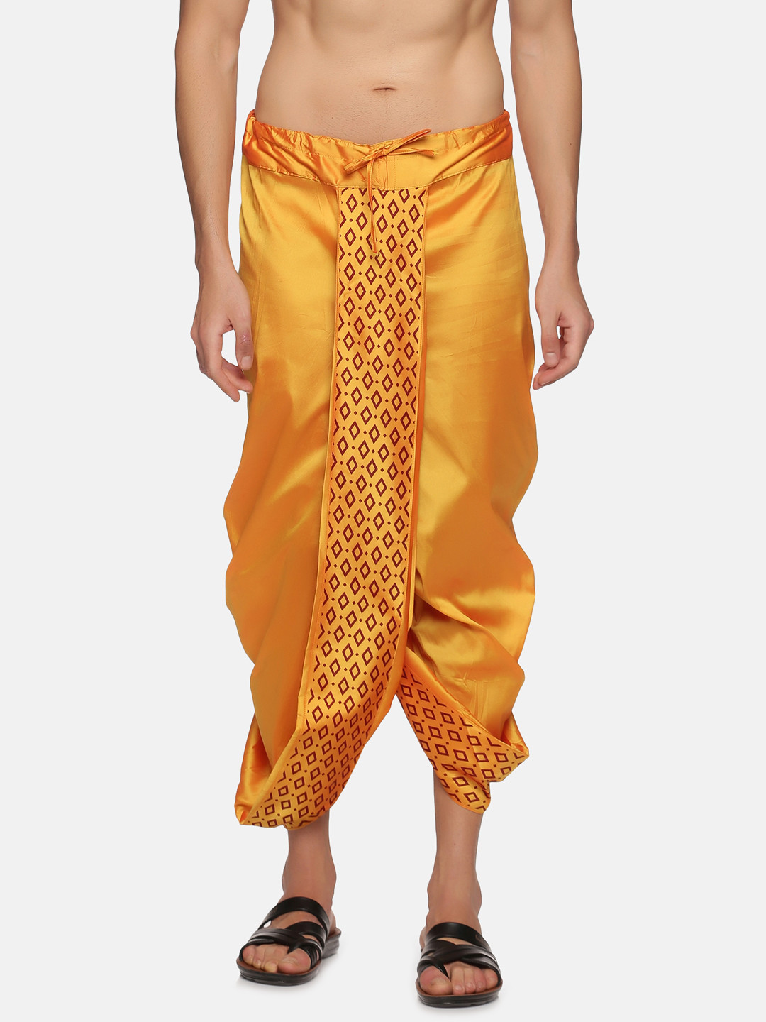 Buy Sethukrishna Men Yellow Printed Dhoti - Dhotis for Men 19895482 ...