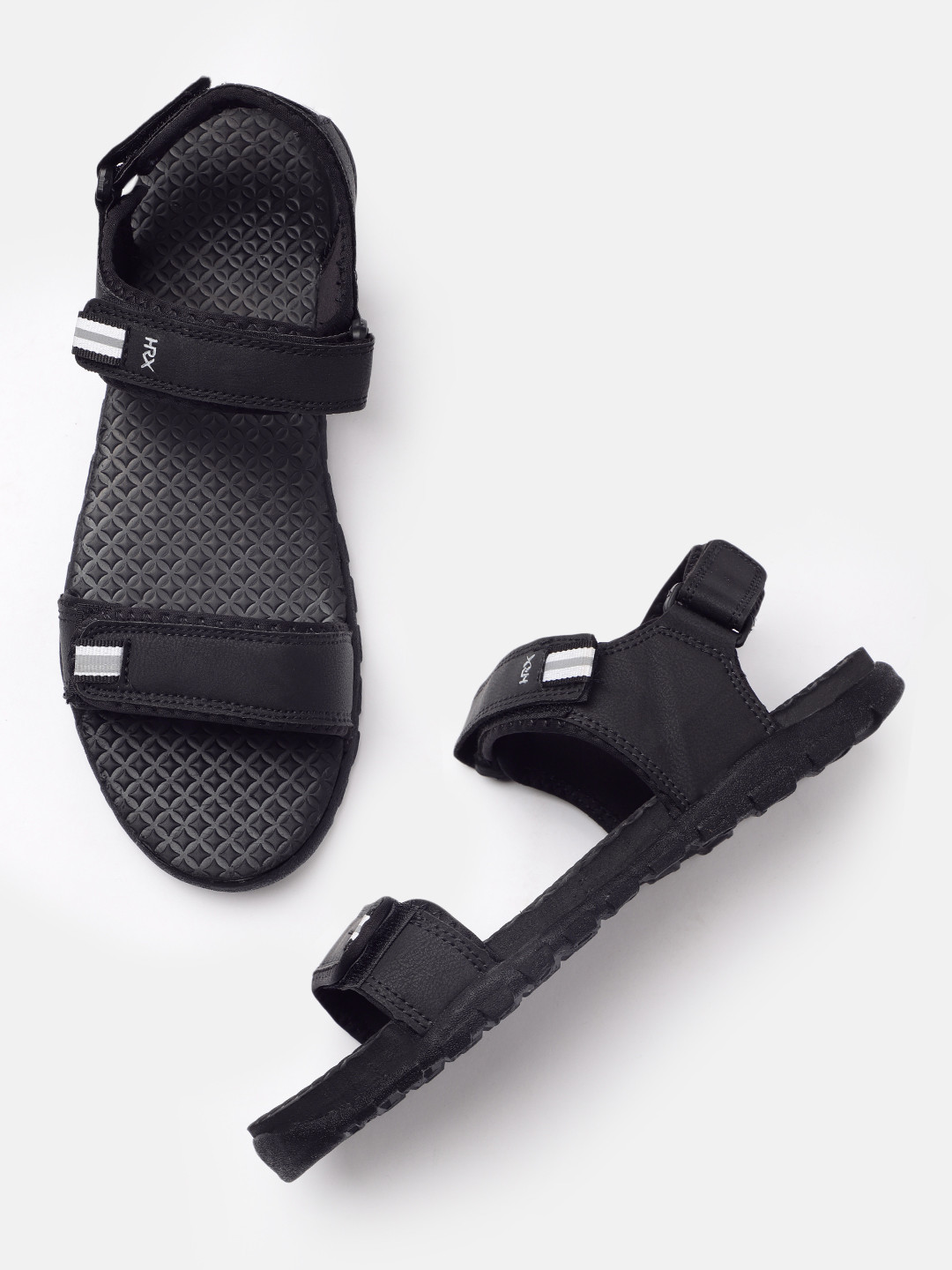 Buy HRX By Hrithik Roshan Men Black Solid Sports Sandals - Sandals for ...