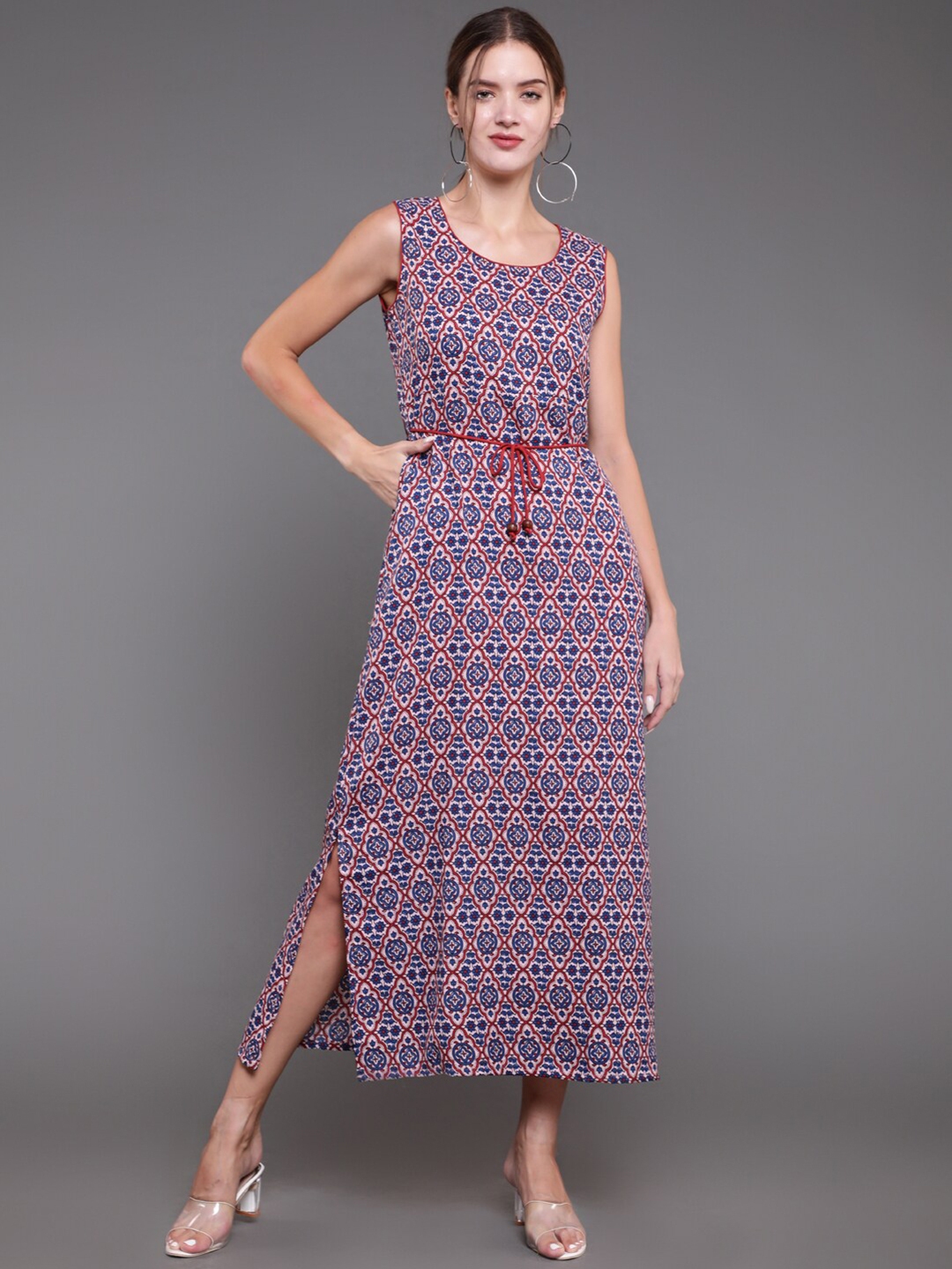 Buy Antaran Women Blue Printed Maxi Dress Dresses For Women 19896498