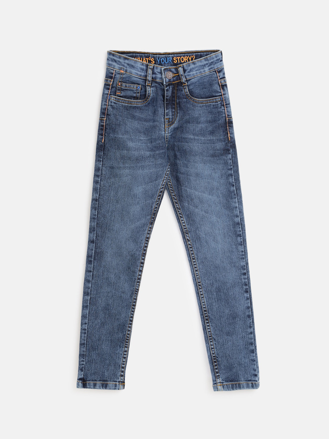 Buy TALES & STORIES Boys Blue Slim Fit Heavy Fade Stretchable Jeans ...