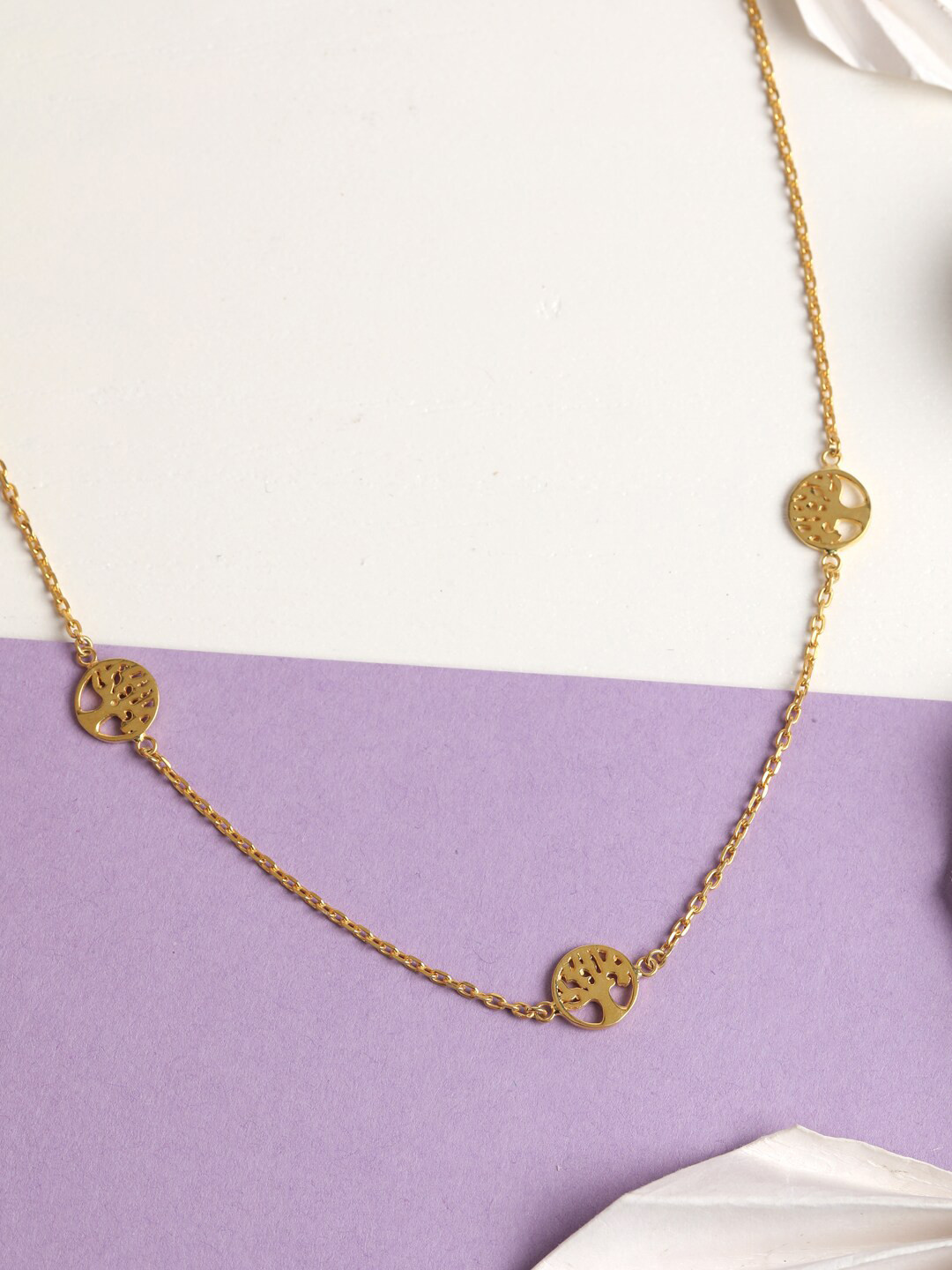 Buy Clara Women Gold Toned Sterling Silver Gold Plated Necklace ...