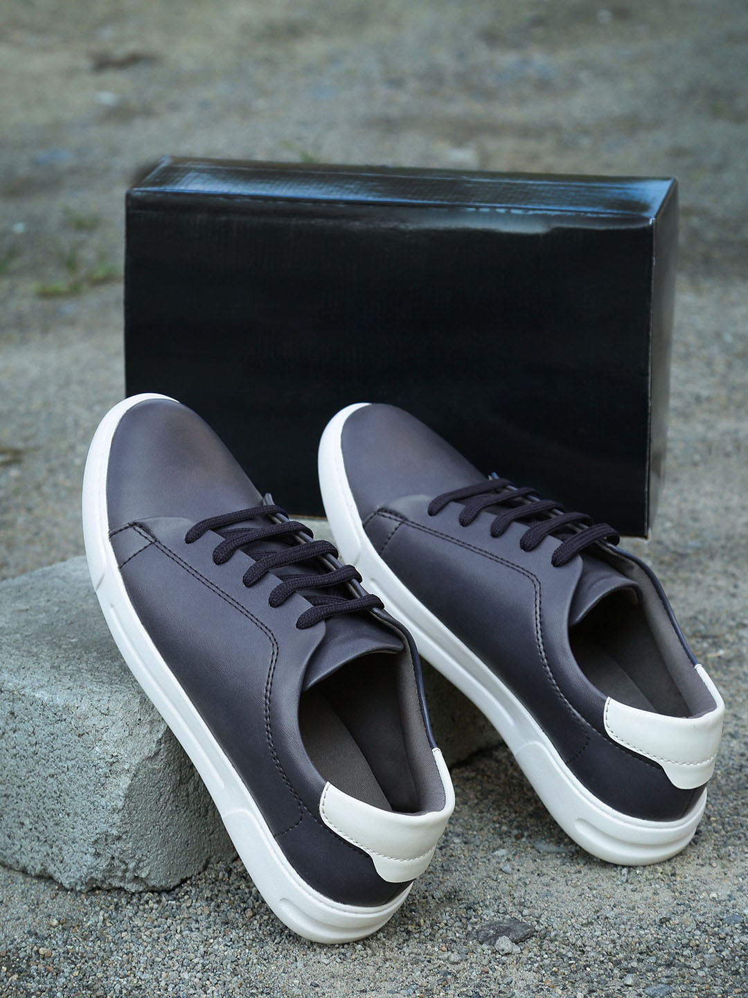 Buy HIGHLANDER Men Navy Blue PU Sneakers - Casual Shoes for Men ...