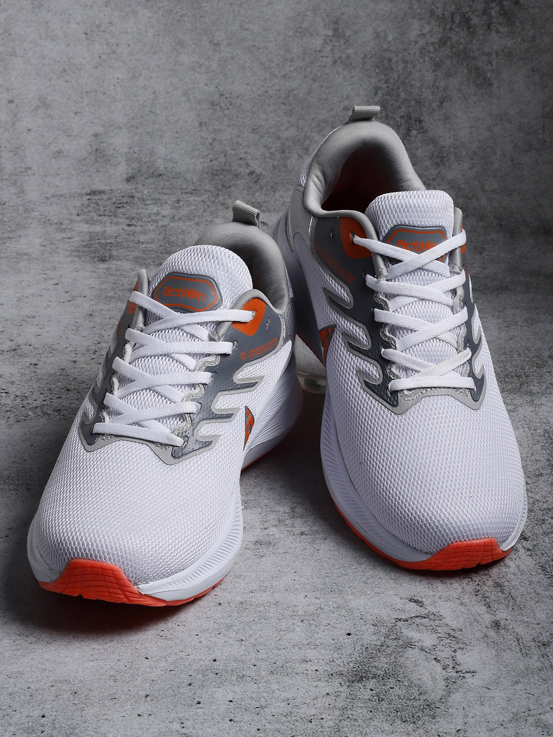 Buy Action Men White Mesh Running Non Marking Lace Up Shoes - Sports ...